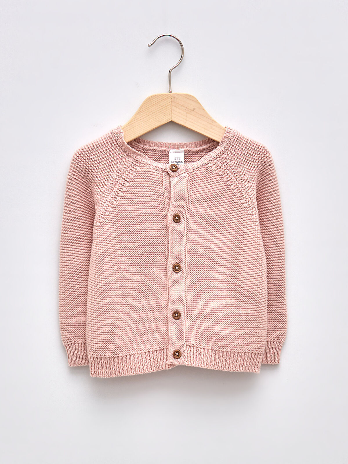 Bisiklet Yaka Uzun Kol Basic Kız Bebek Triko Hırka