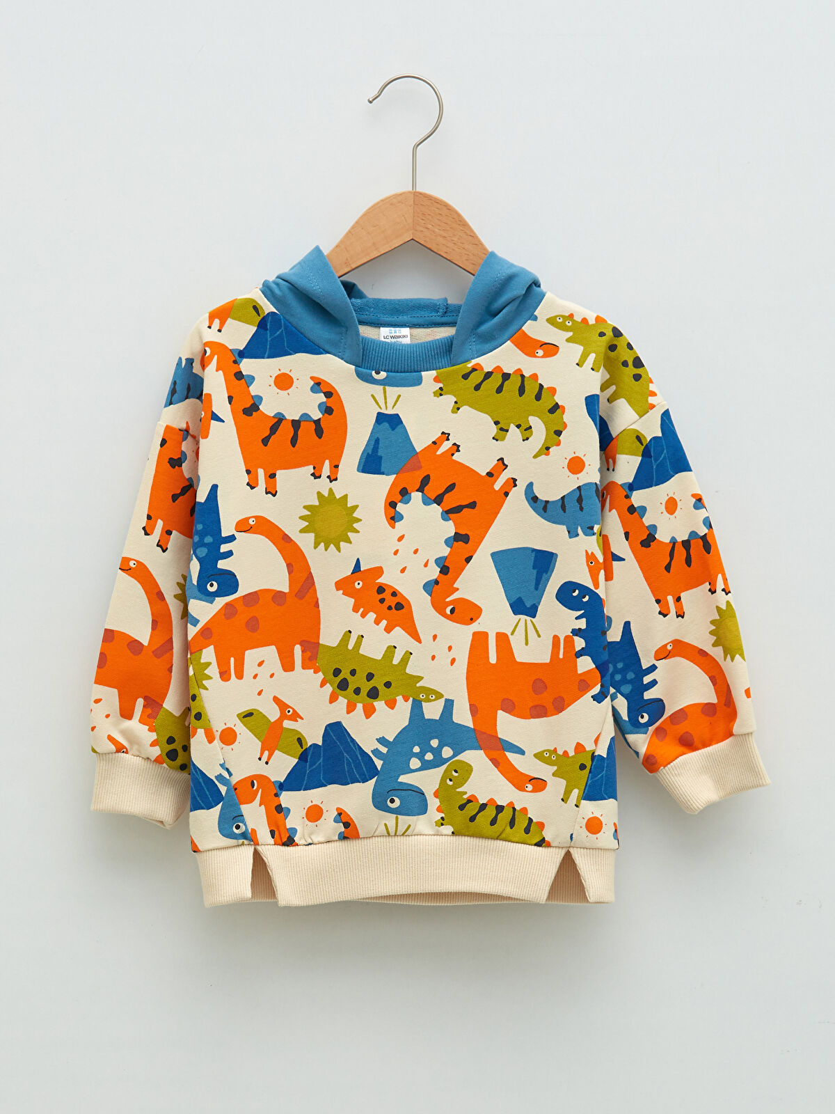 Kapüşonlu Uzun Kollu Baskılı Pamuklu Erkek Bebek Sweatshirt Kapüşonlu Uzun Kollu Baskılı Pamuklu Erkek Bebek Sweatshirt