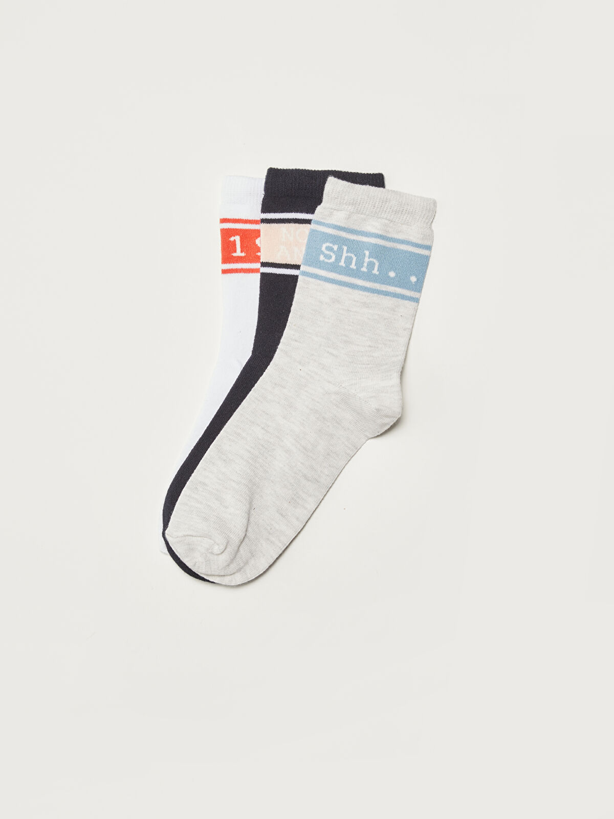 LCW DREAM Baskılı Pamuklu Kadın Soket Çorap 3'lü Paket