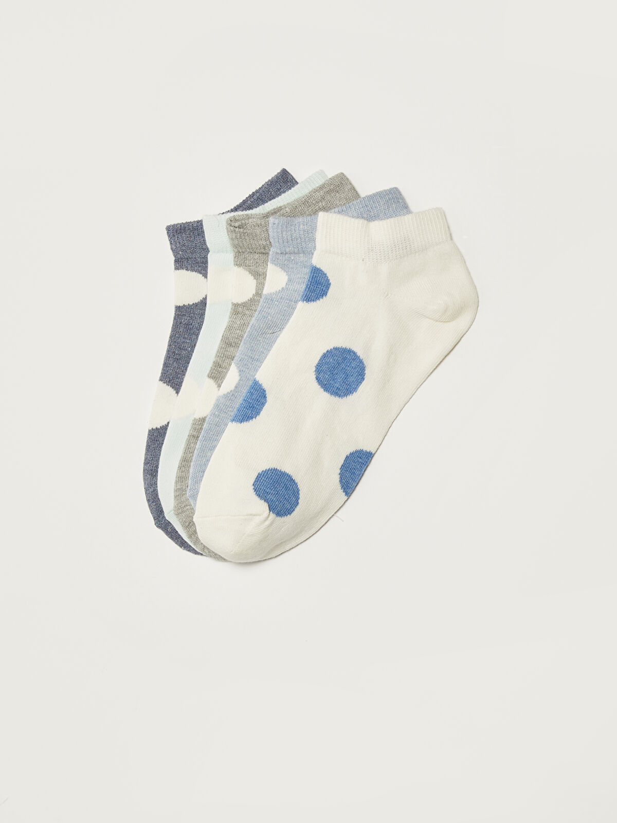 LCW DREAM Puantiyeli Pamuklu Kadın Patik Çorap 5'li Paket