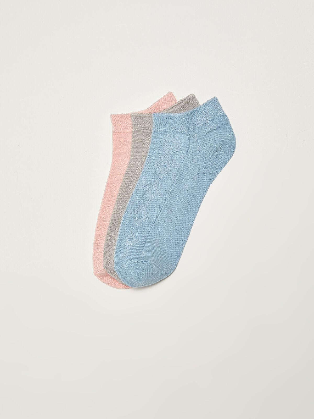 LCW DREAM Etnik Desenli Pamuklu Kadın Patik Çorap 3'lü Paket