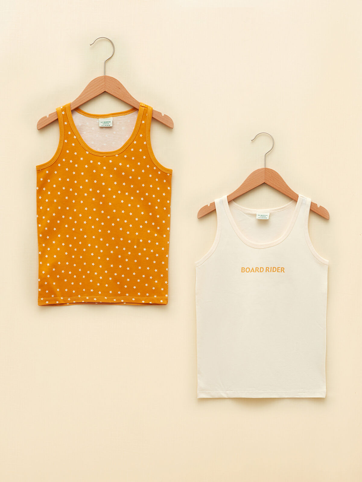 LCW GREEN Bisiklet Yaka Baskılı Organik Pamuklu Erkek Çocuk Atlet 2'li