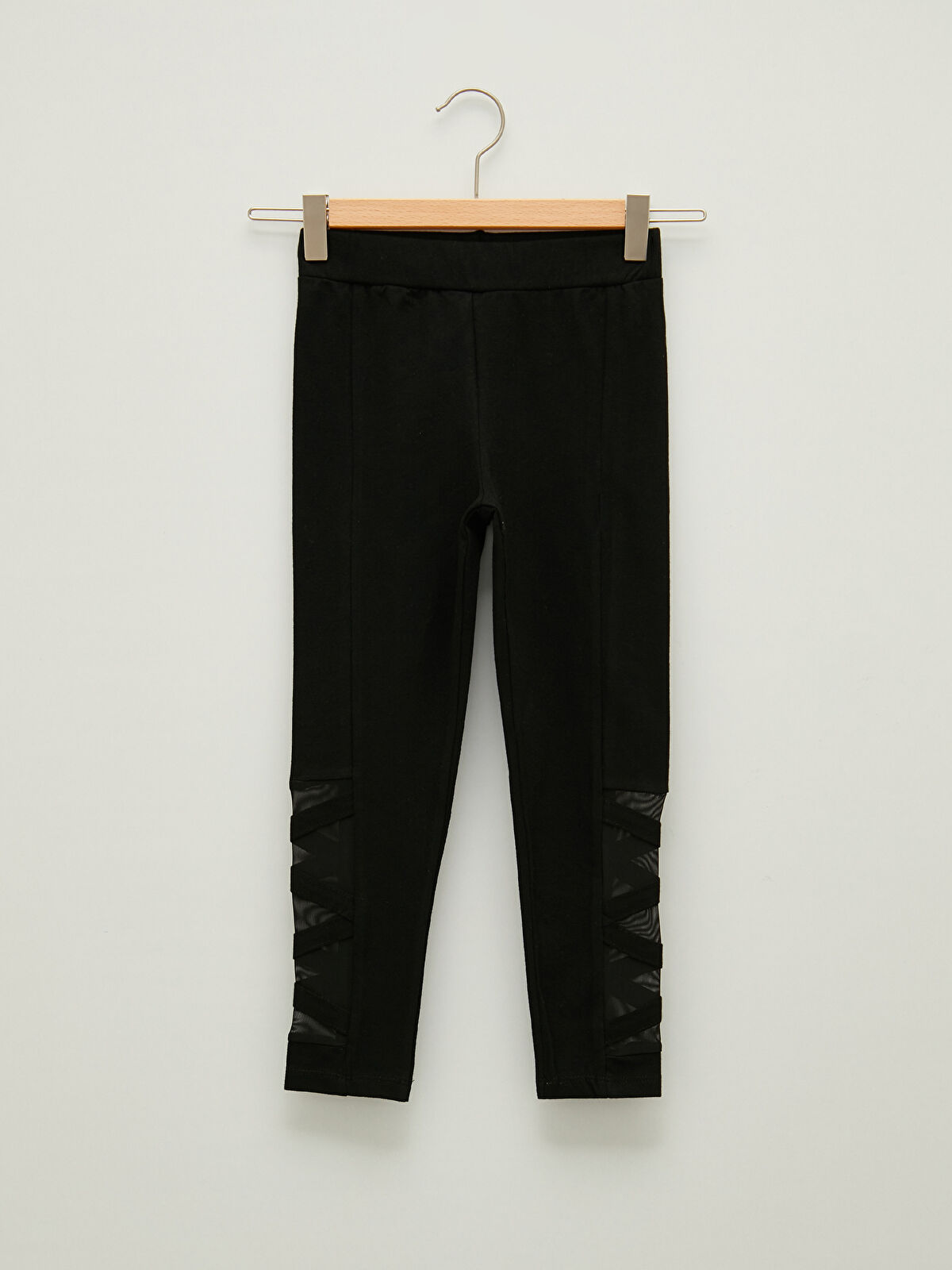 Beli Lastikli Paça Detaylı Kız Çocuk Uzun Tayt