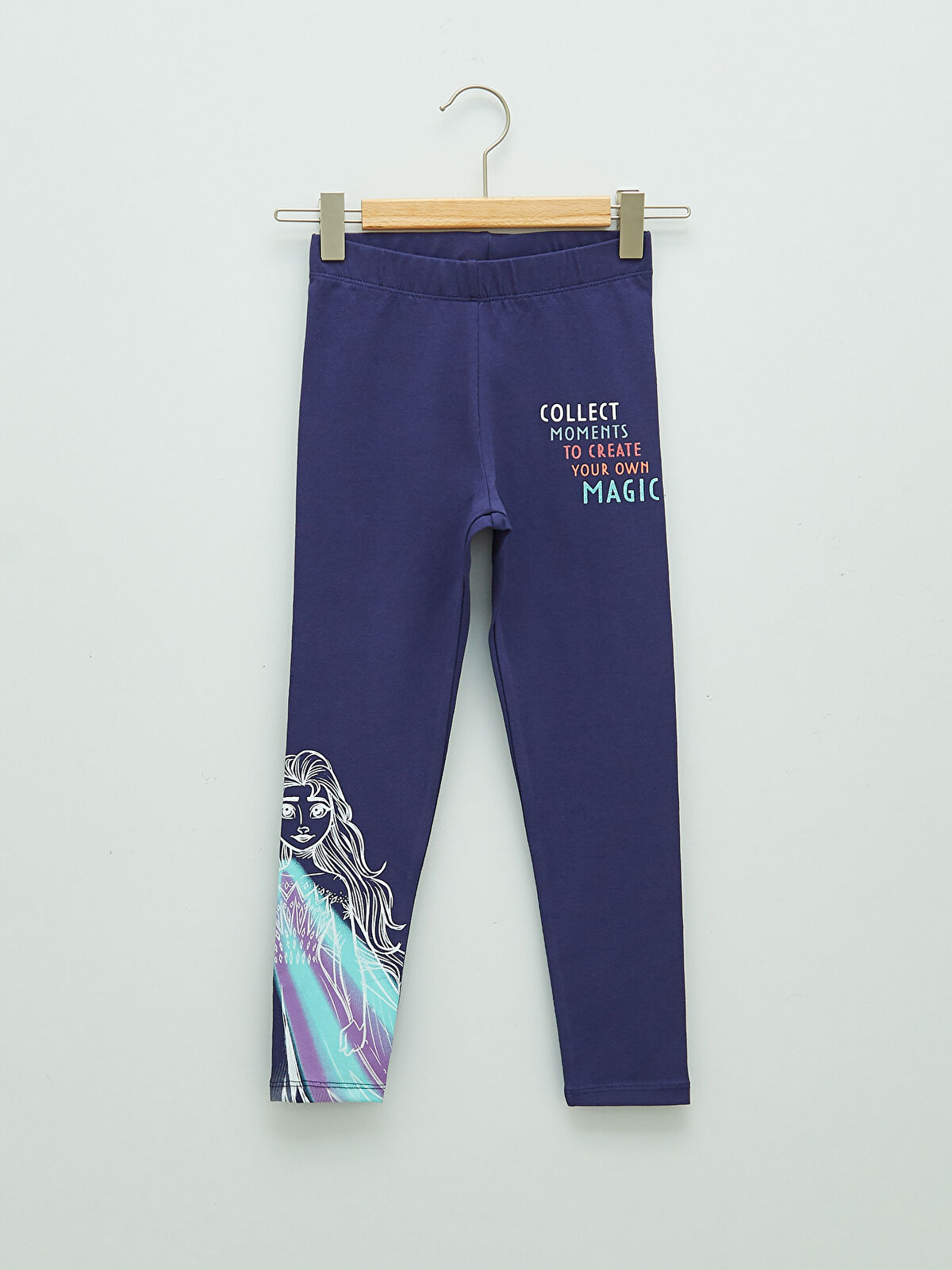 Beli Lastikli Elsa Baskılı Pamuklu Kız Çocuk Tayt