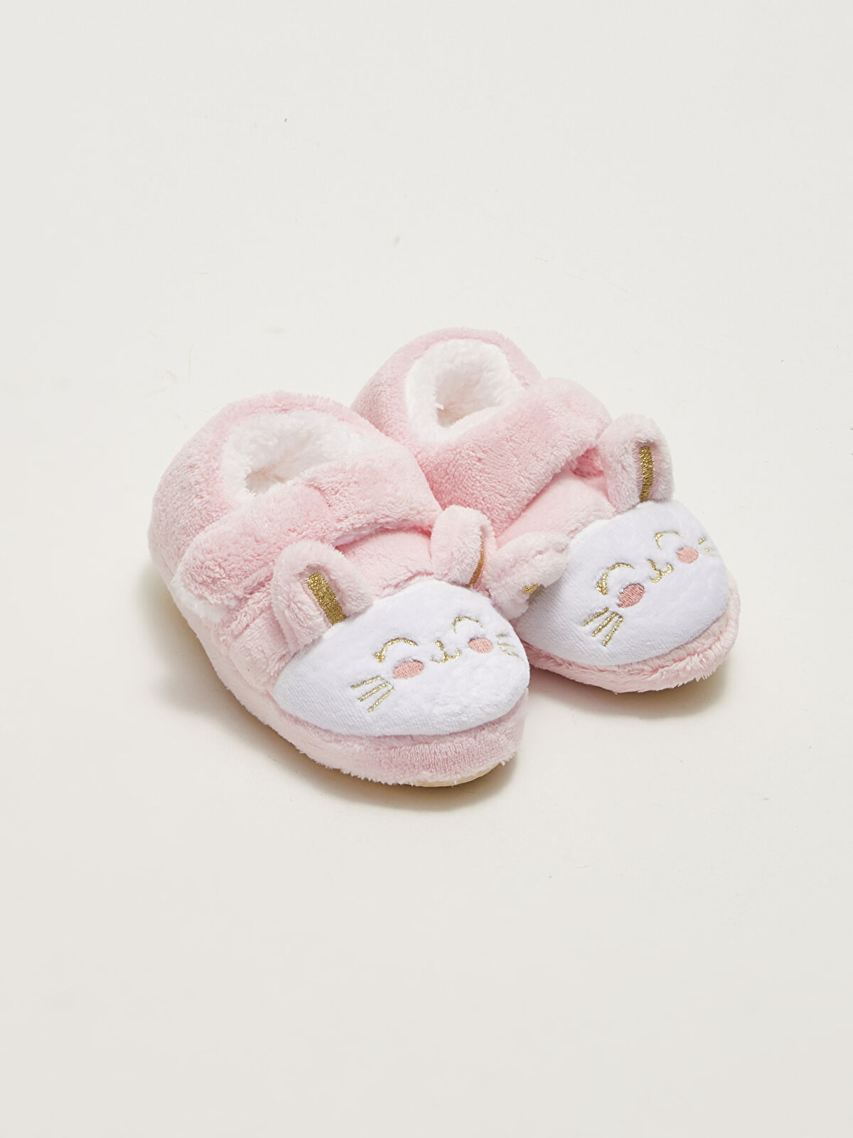 Nakış Detaylı Cırt Cırtlı Kız Bebek Panduf