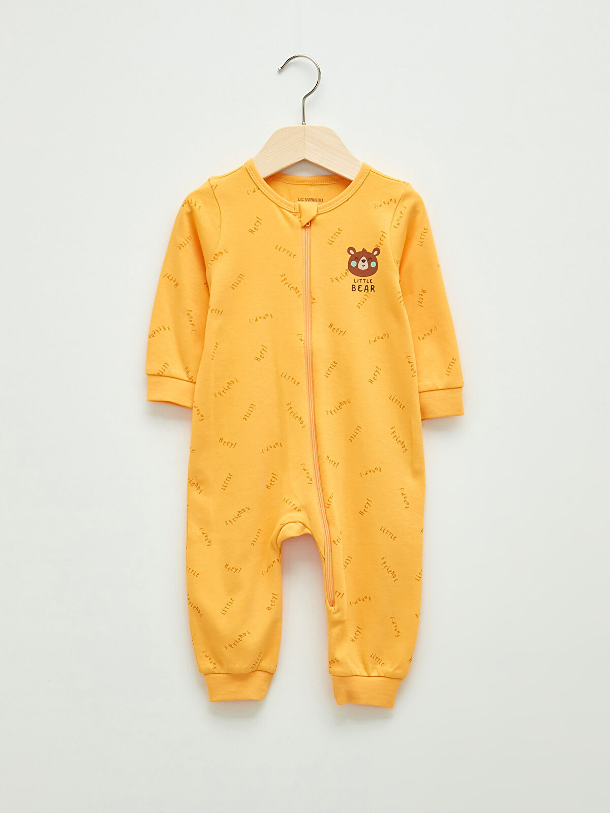 Bisiklet Yaka Uzun Kol Baskılı Erkek Bebek Fermuarlı Tulum