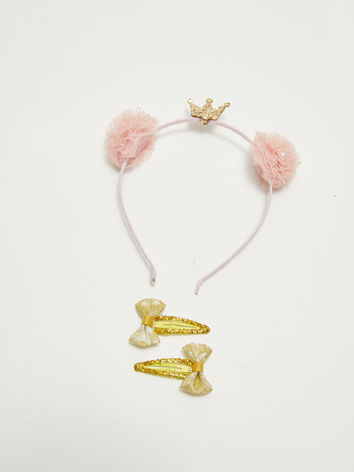 Kız Çocuk Işıltılı Taç ve Saç Tokası 2'li