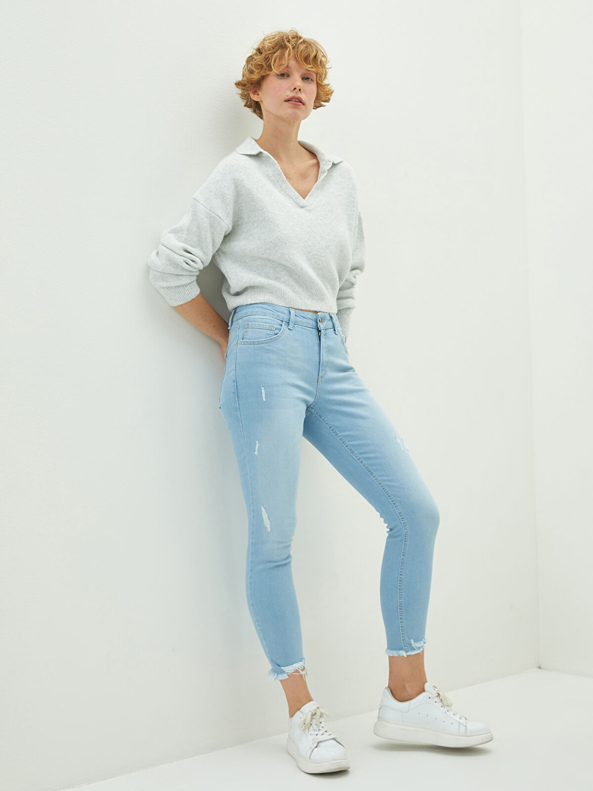 Normal Bel Skinny Fit Cep Detaylı Kadın Rodeo Jean Pantolon