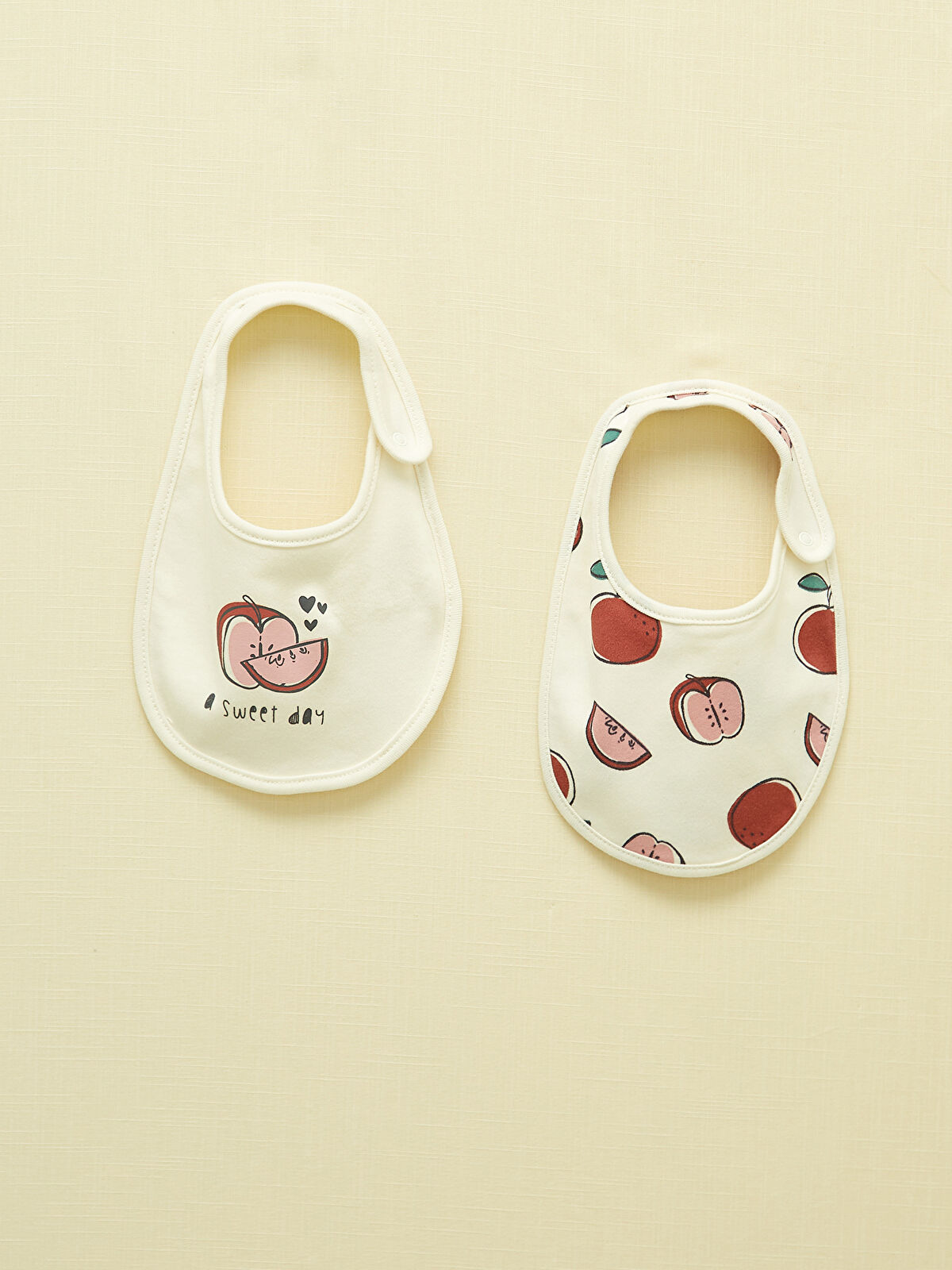 LCW GREEN Baskılı Organik Pamuklu Unisex Bebek Mama Önlüğü 2'li