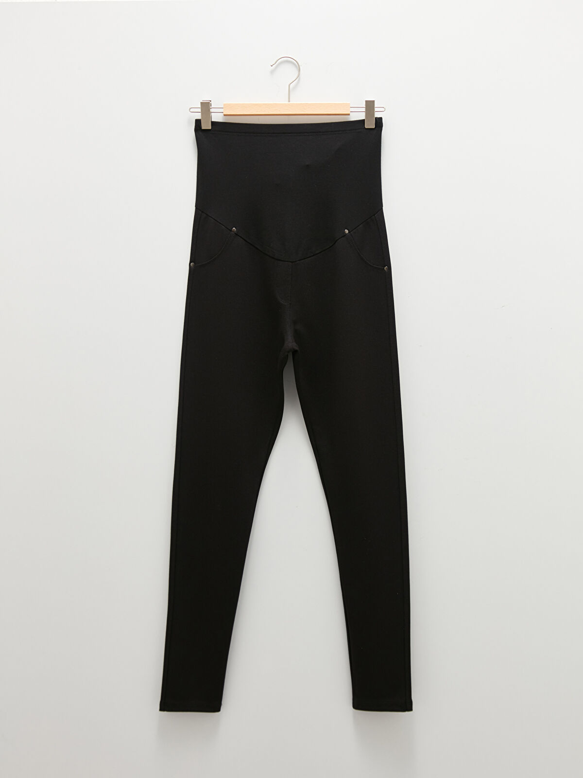 Karın Panelli Düz Cep Detaylı Hamile Tayt Pantolon