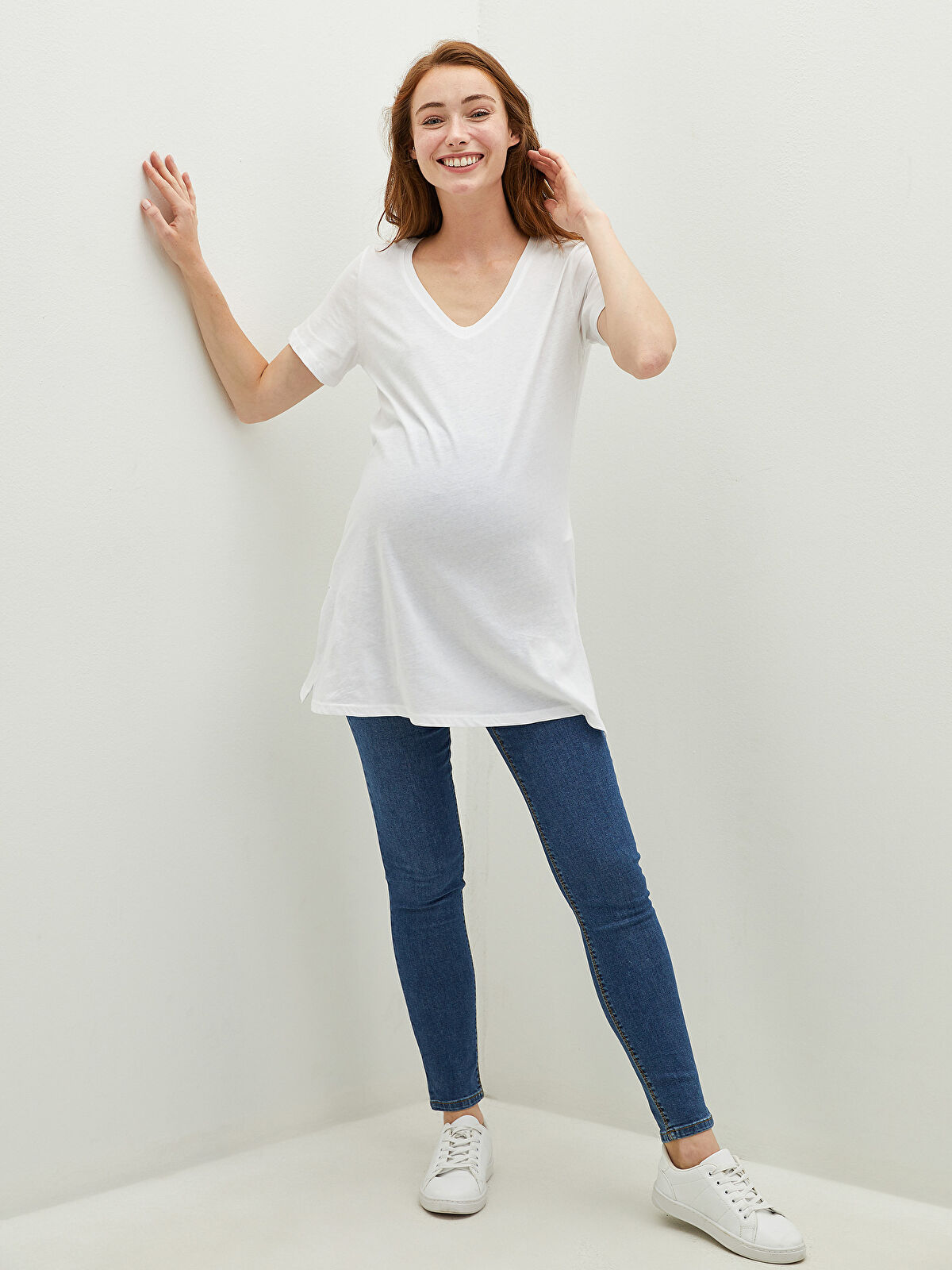 Karın Panelli Skınny Fit Cep Detaylı Hamile Jean Pantolon