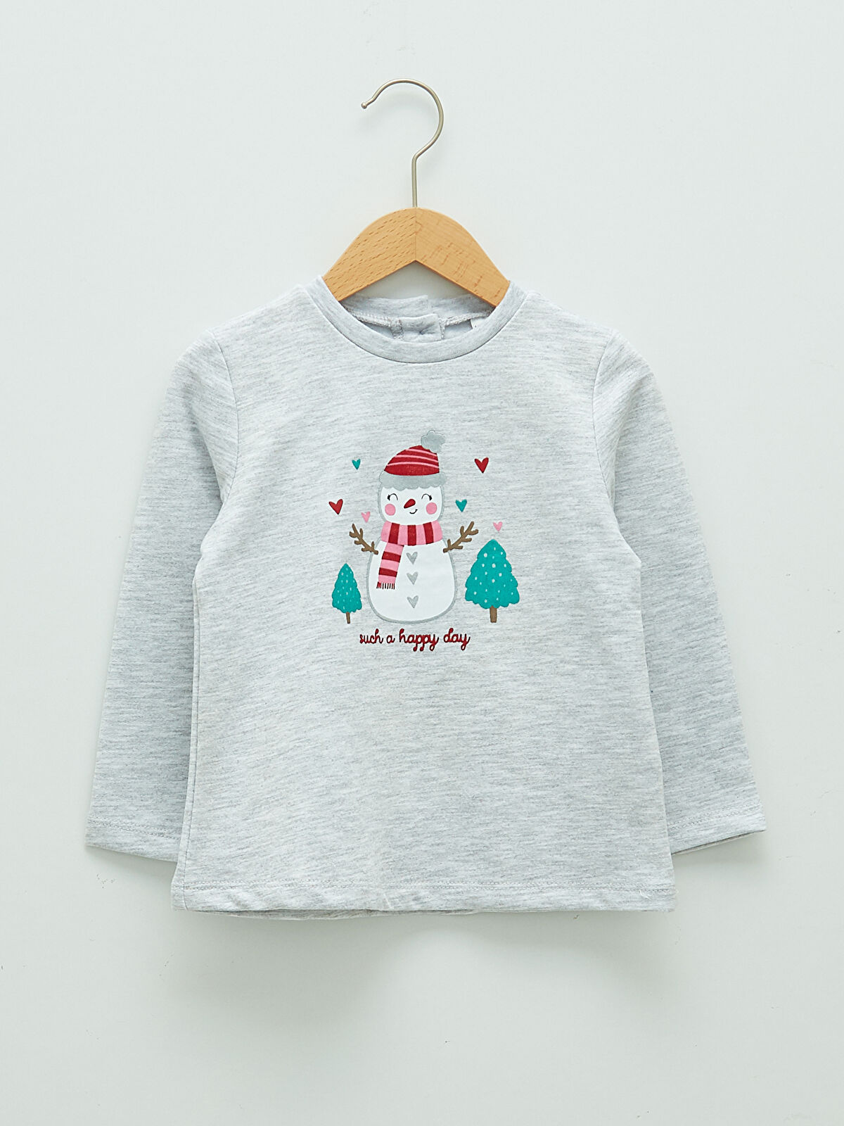 Bisiklet Yaka Uzun Kol Baskılı Kız Bebek Sweathirt