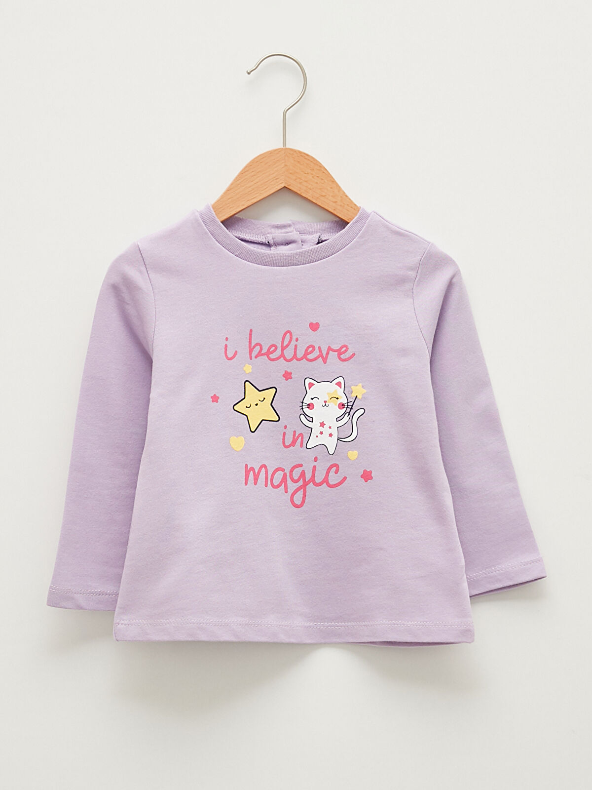 Bisiklet Yaka Uzun Kol Baskılı Kız Bebek Sweathirt