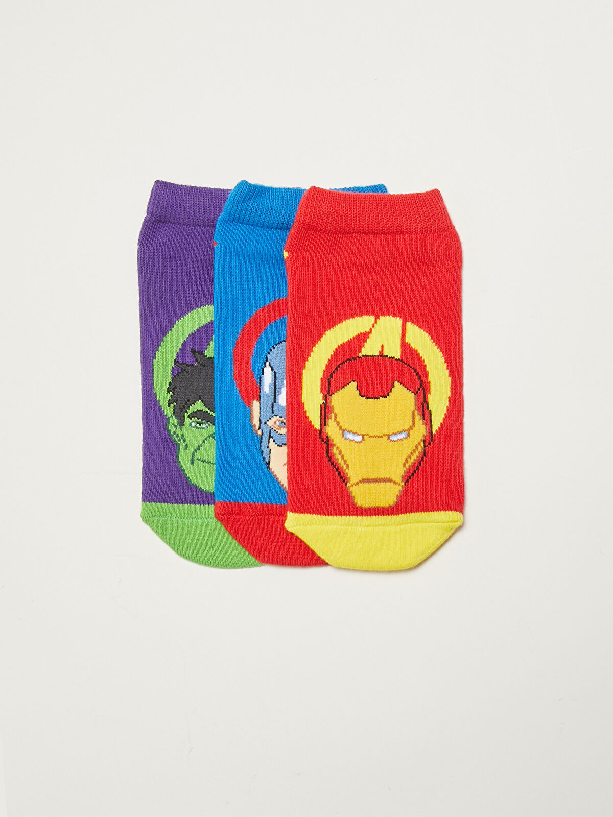 Avengers Desenli Erkek Çocuk Patik Çorap 3'lü