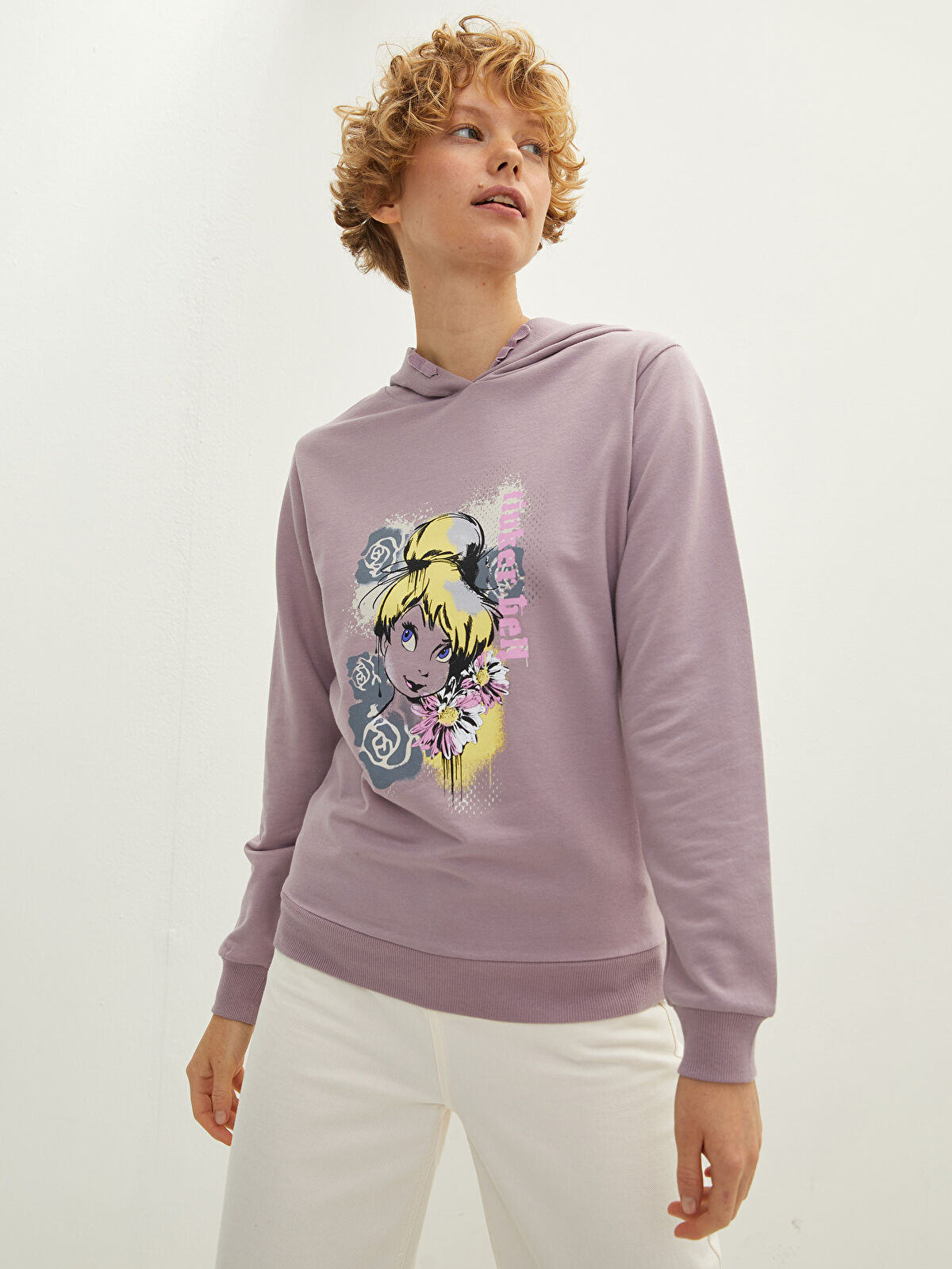 Kapüşon Yaka Faires Baskılı Uzun Kollu Kadın Sweatshirt Anne Kız Kombini