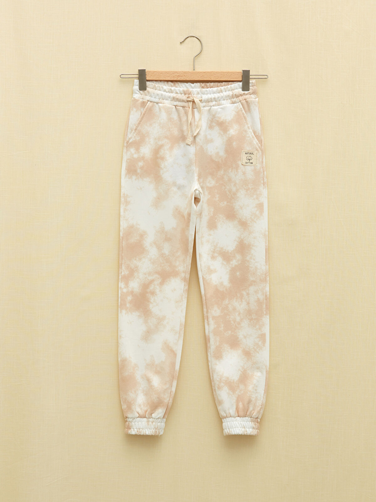 LCW GREEN Beli Lastikli Batik Desenli Organik Pamuklu Kız Çocuk Jogger Eşofman Altı