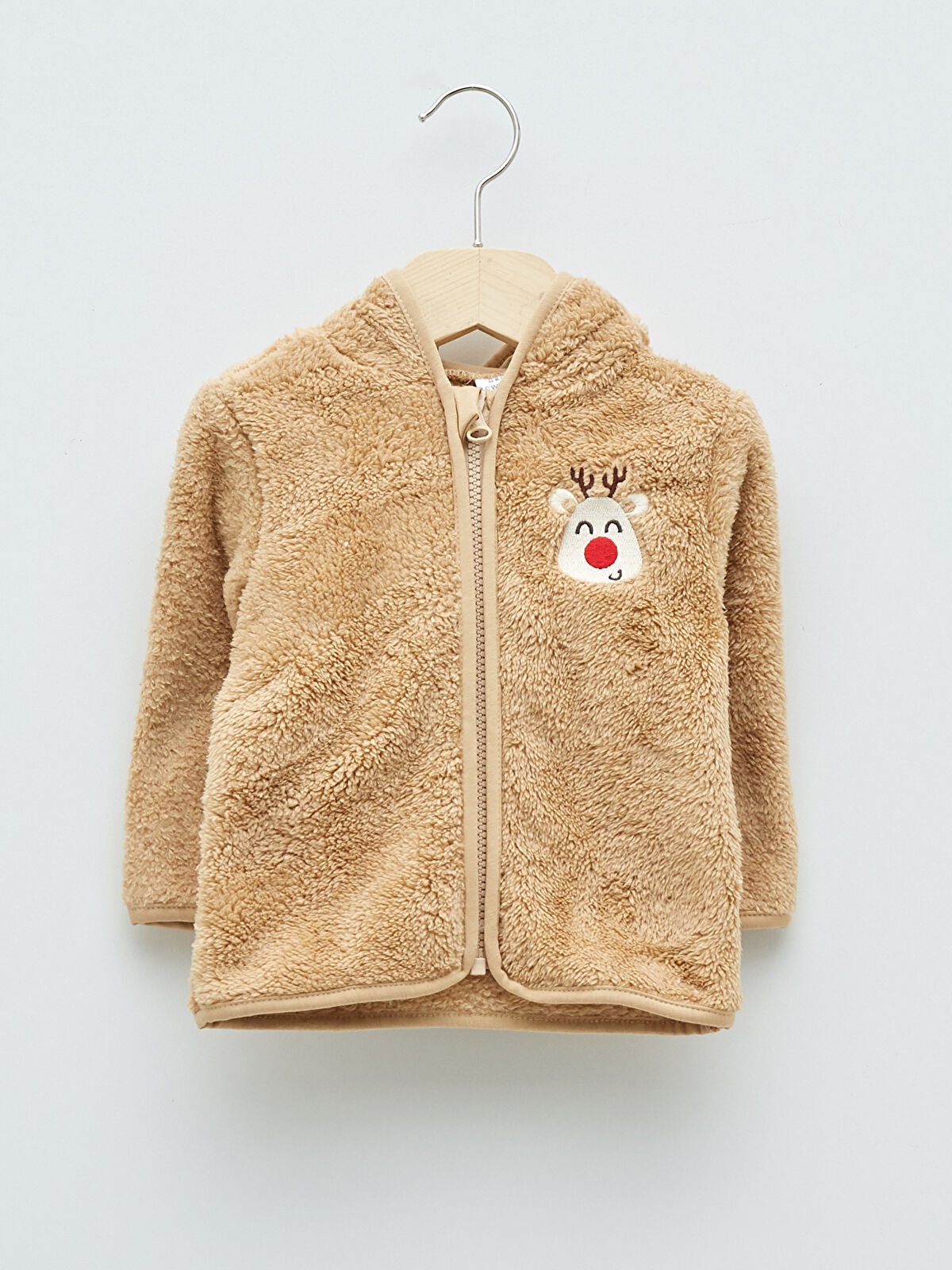 Kapüşonlu Uzun Kollu Yılbaşı Temalı Nakış Detaylı Pelüş Erkek Bebek Fermuarlı Sweatshirt Kapüşonlu Uzun Kollu Yılbaşı Temalı Nakış Detaylı Pelüş Erkek Bebek Fermuarlı Sweatshirt
