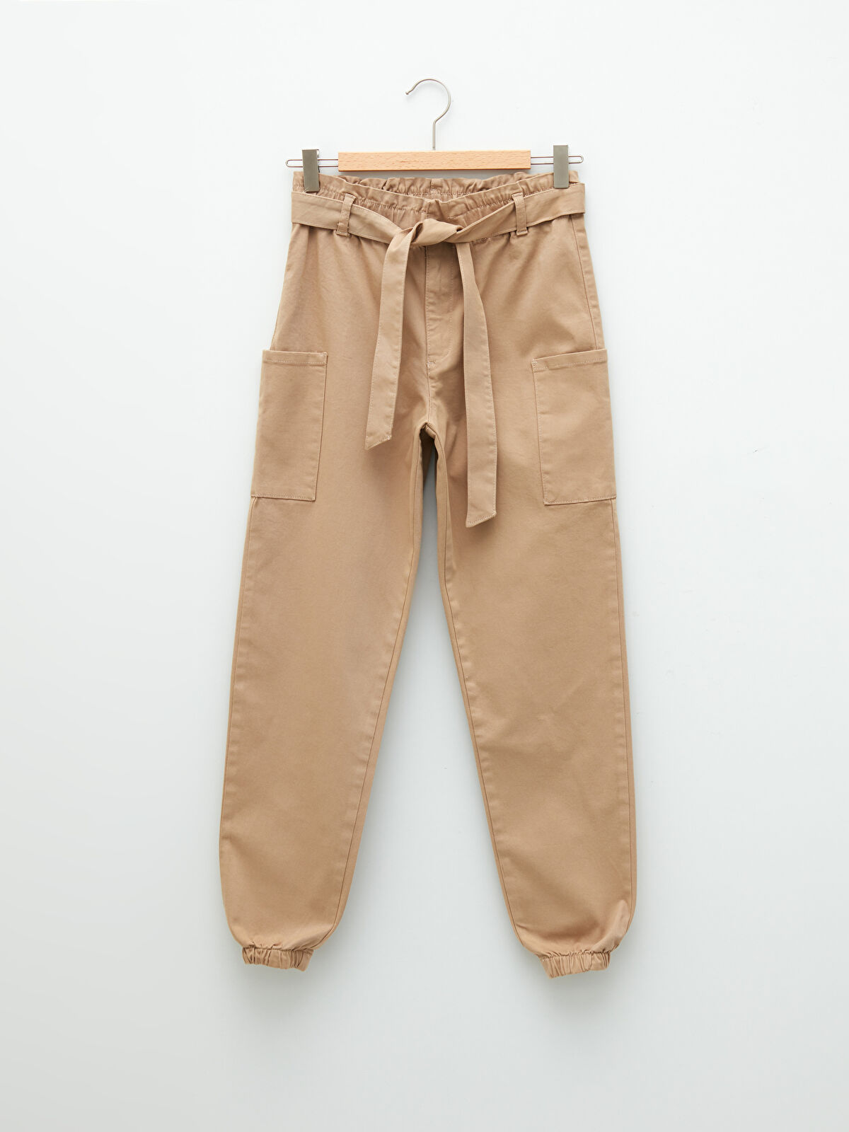 Beli Lastikli Basic Pamuklu Kız Çocuk Jogger Pantolon