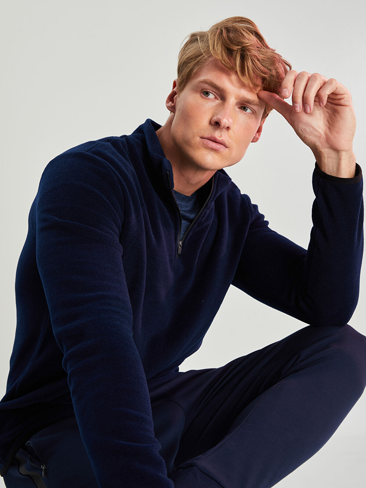 LCW SPORTS Standart Kalıp Dik Yaka Polar Erkek Spor Hırka