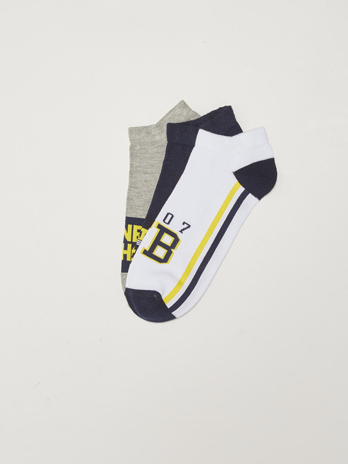 Fenerbahçe Baskılı Erkek Taraftar Patik Çorap 3'lü