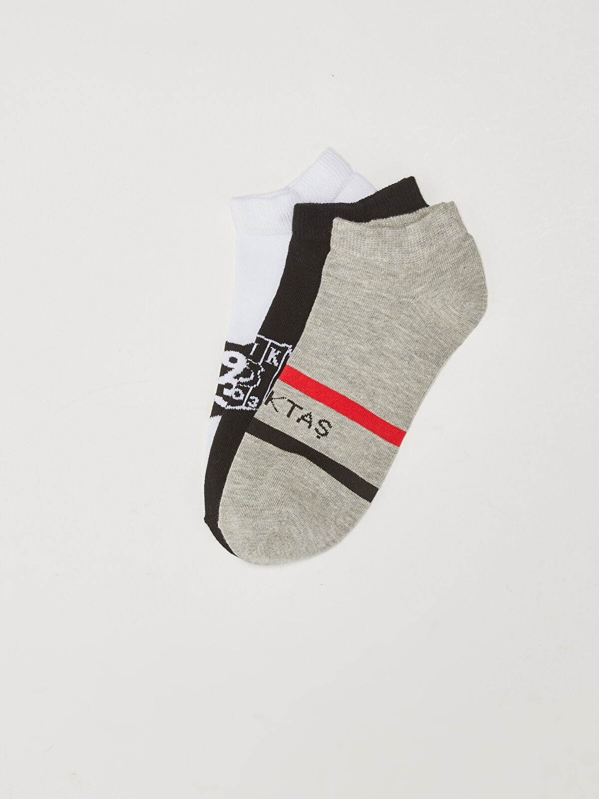 Beşiktaş Baskılı Erkek Taraftar Patik Çorap 3'lü