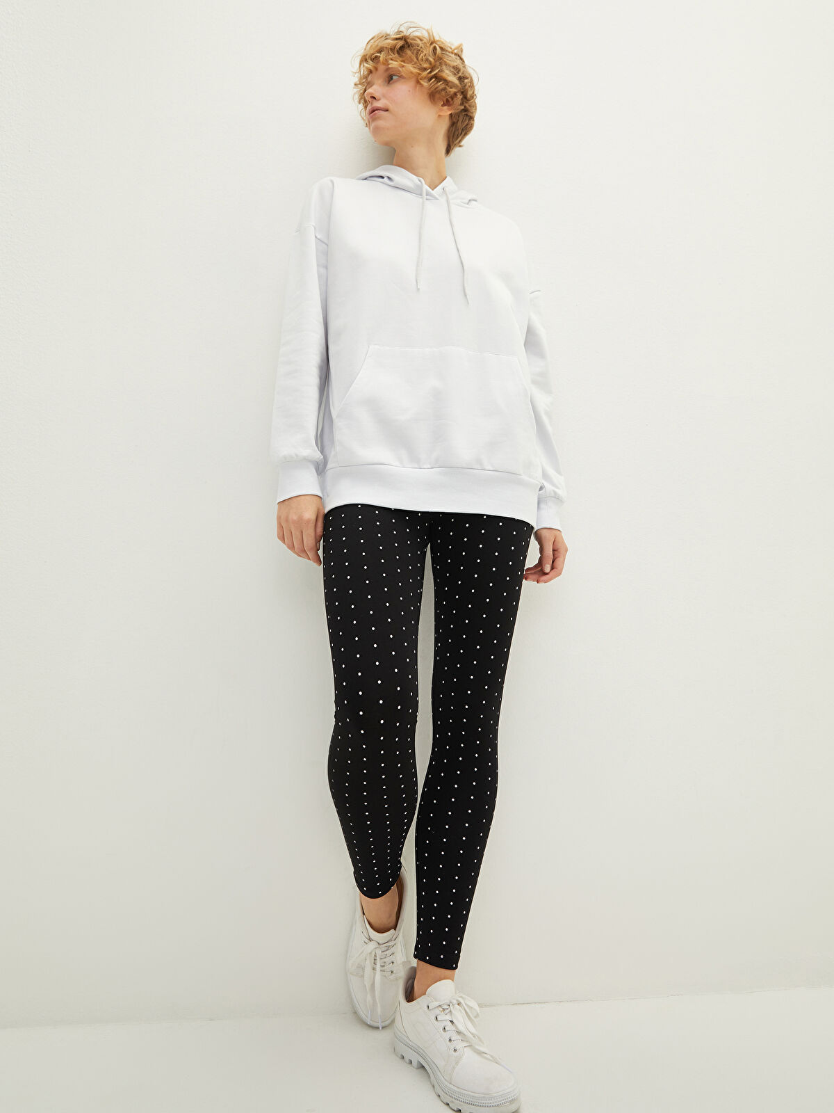 LCW CASUAL Beli Lastikli Puantiyeli Kadın Tayt