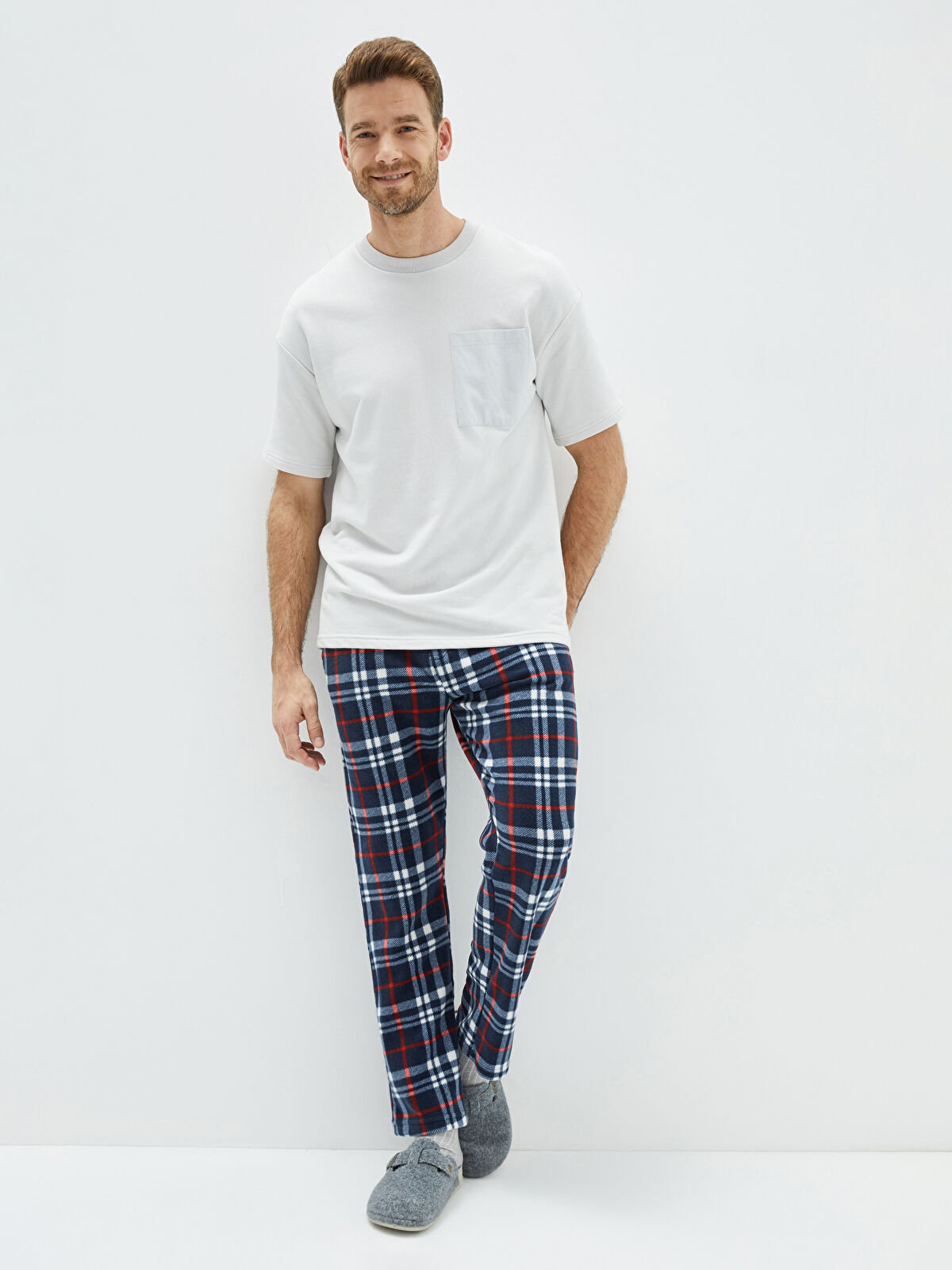 LCW DREAM Standart Kalıp Ekose Erkek Polar Pijama Alt