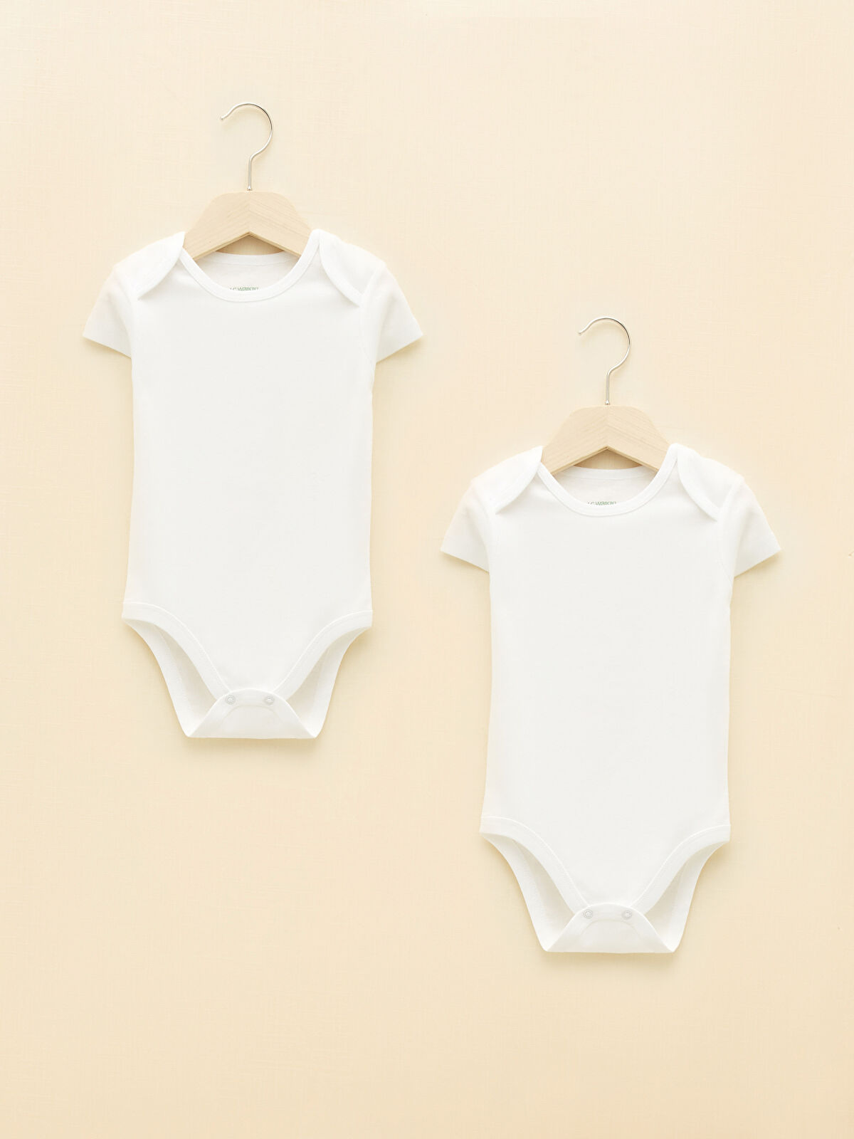 Bisiklet Yaka Kısa Kollu Basic Organik Pamuklu Kız Bebek Çıtçıtlı Body 2'li