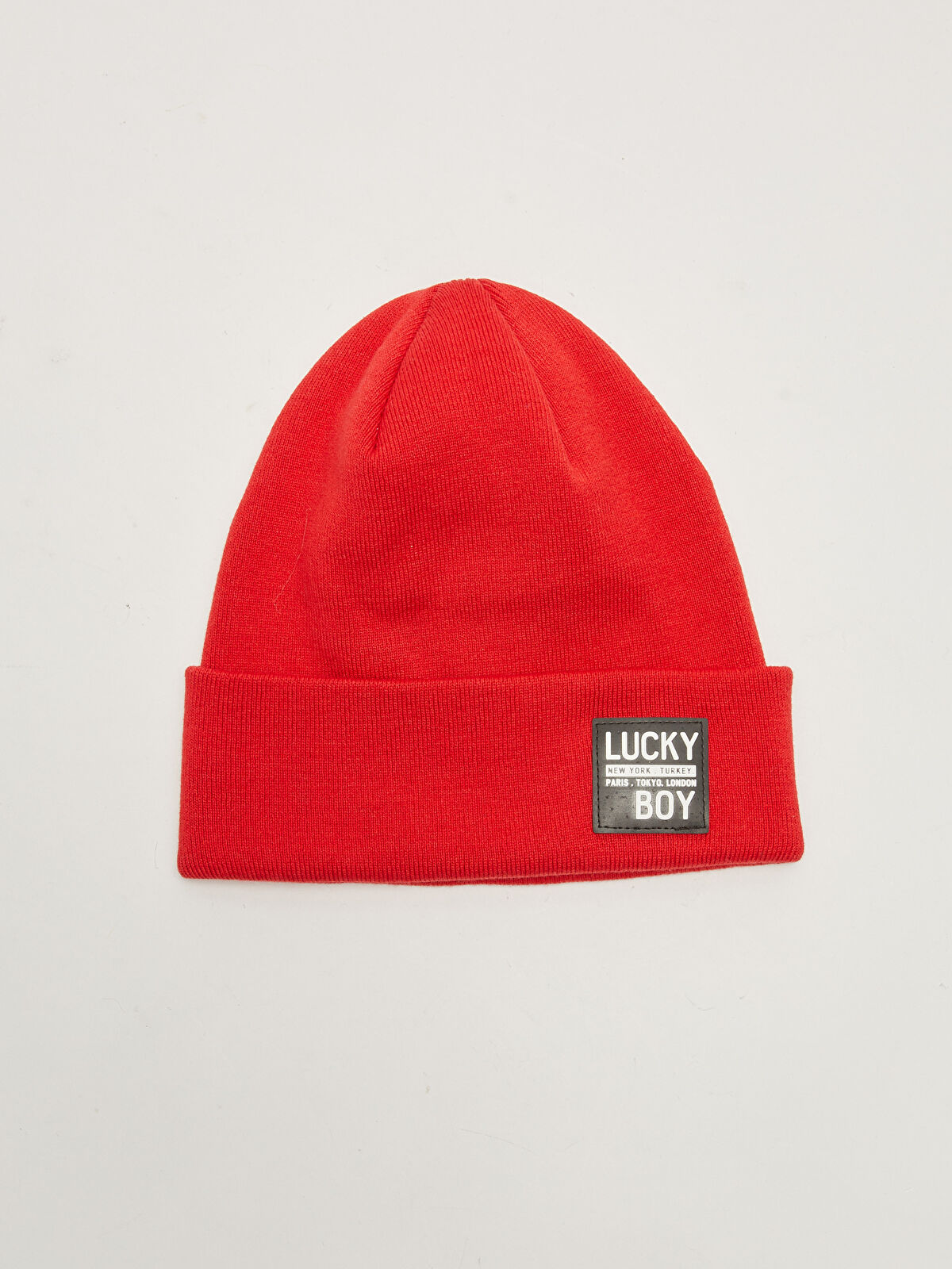 Etiket Baskılı Erkek Çocuk Triko Bere