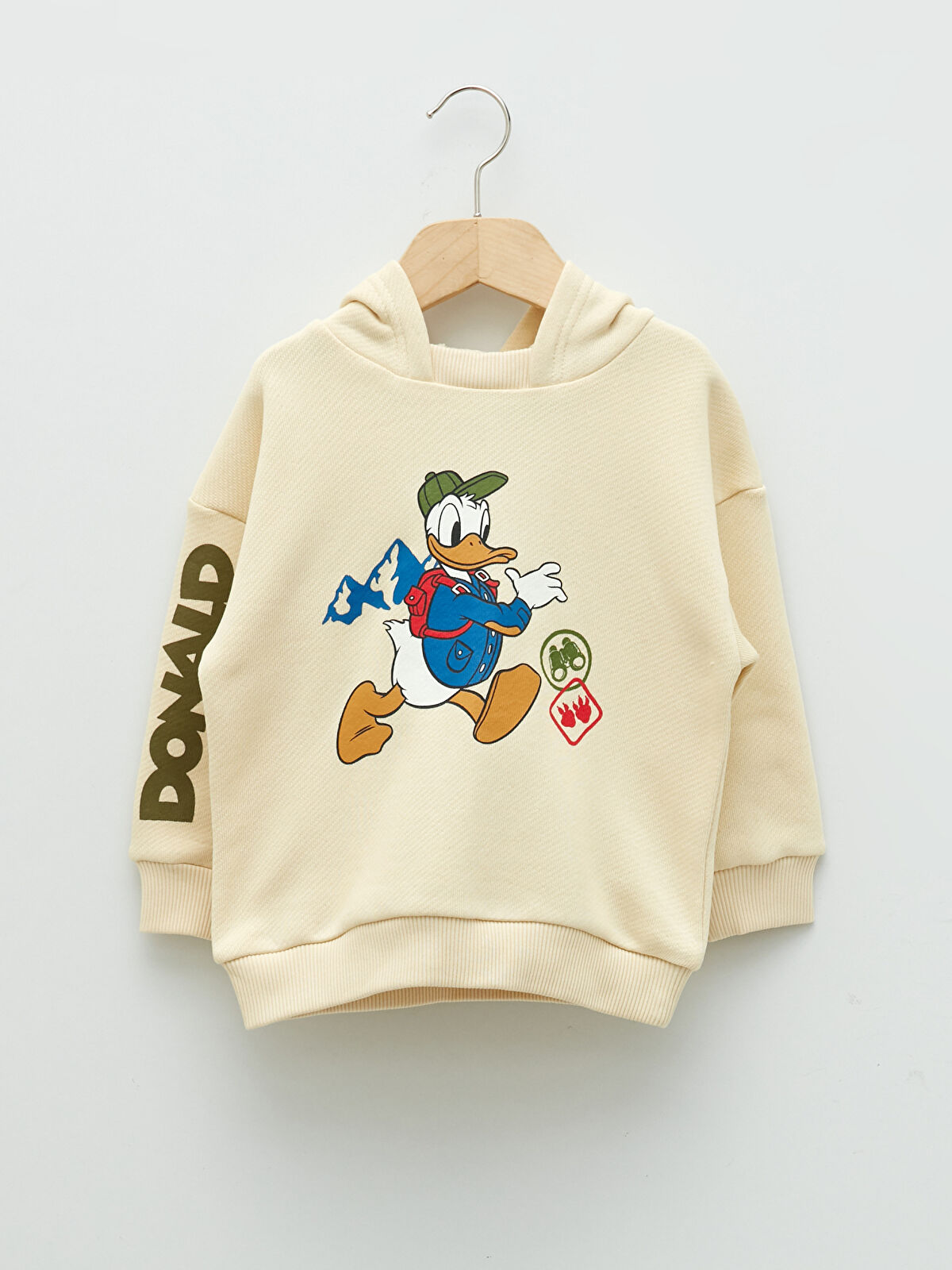 Kapüşonlu Uzun Kollu Donald Duck Baskılı Erkek Bebek Sweatshirt Kapüşonlu Uzun Kollu Donald Duck Baskılı Erkek Bebek Sweatshirt