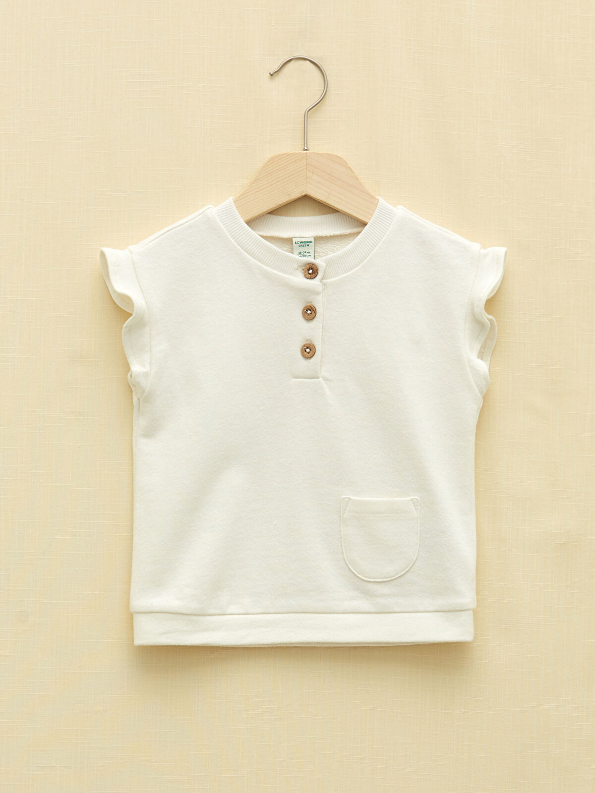 LCW GREEN Bisiklet Yaka Basic Organik Pamuklu Kız Bebek Sweasthirt