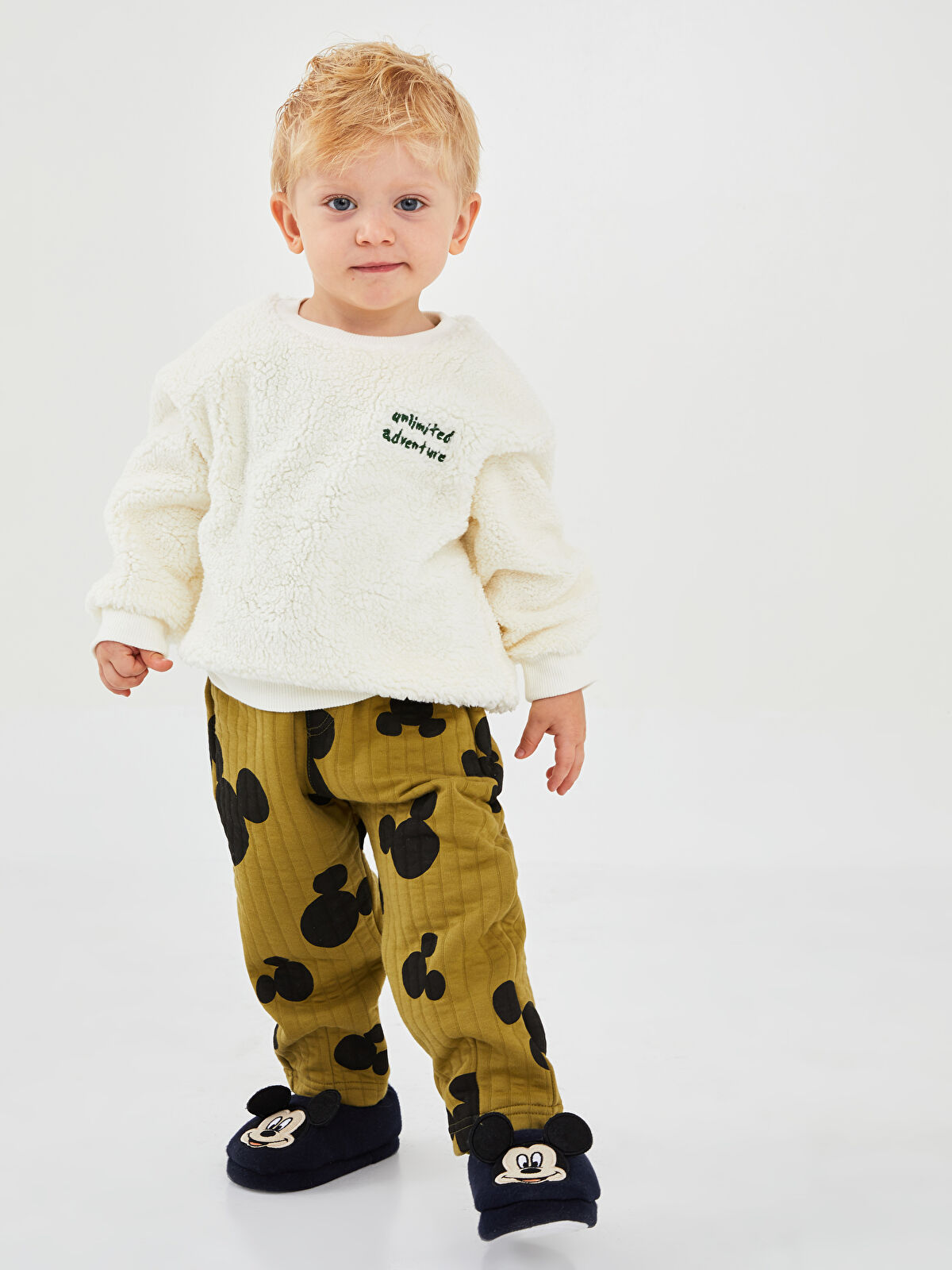 Beli Lastikli Mickey Mouse Baskılı Erkek Bebek Eşofman Alt