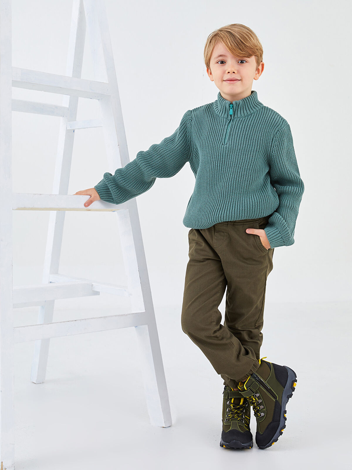 Beli Lastikli Basic Gabardin Erkek Çocuk Jogger Pantolon