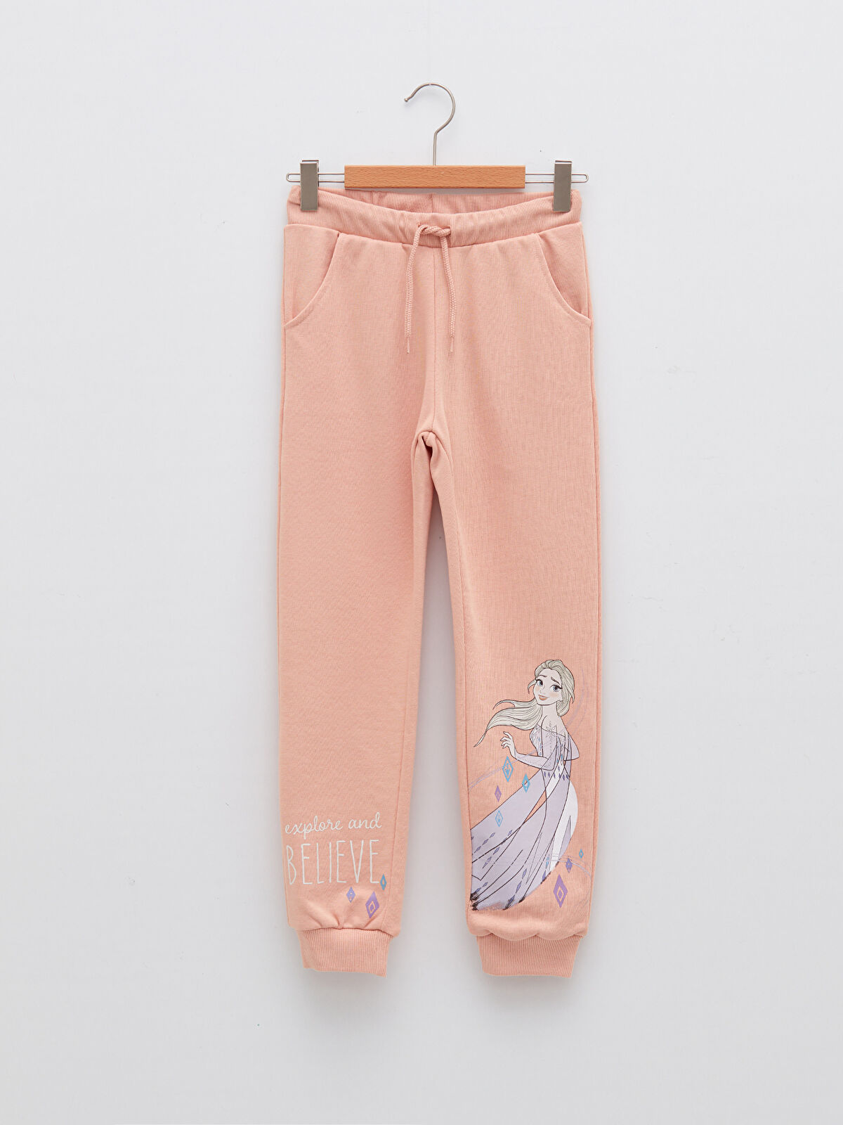 Beli Lastikli Elsa Baskılı Kız Çocuk Jogger Eşofman Altı
