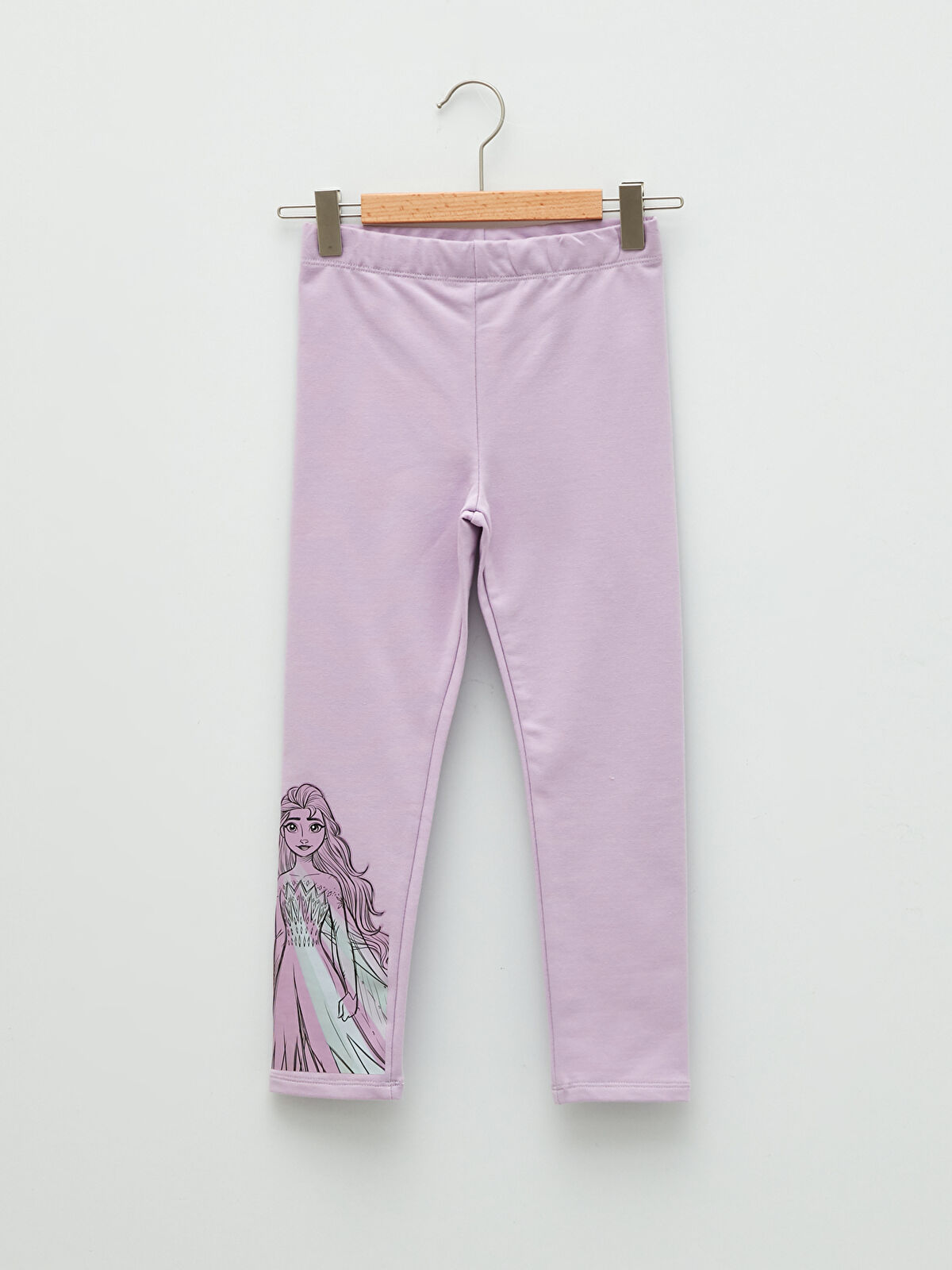 Beli Lastikli Elsa Baskılı Pamuklu Kız Çocuk Tayt