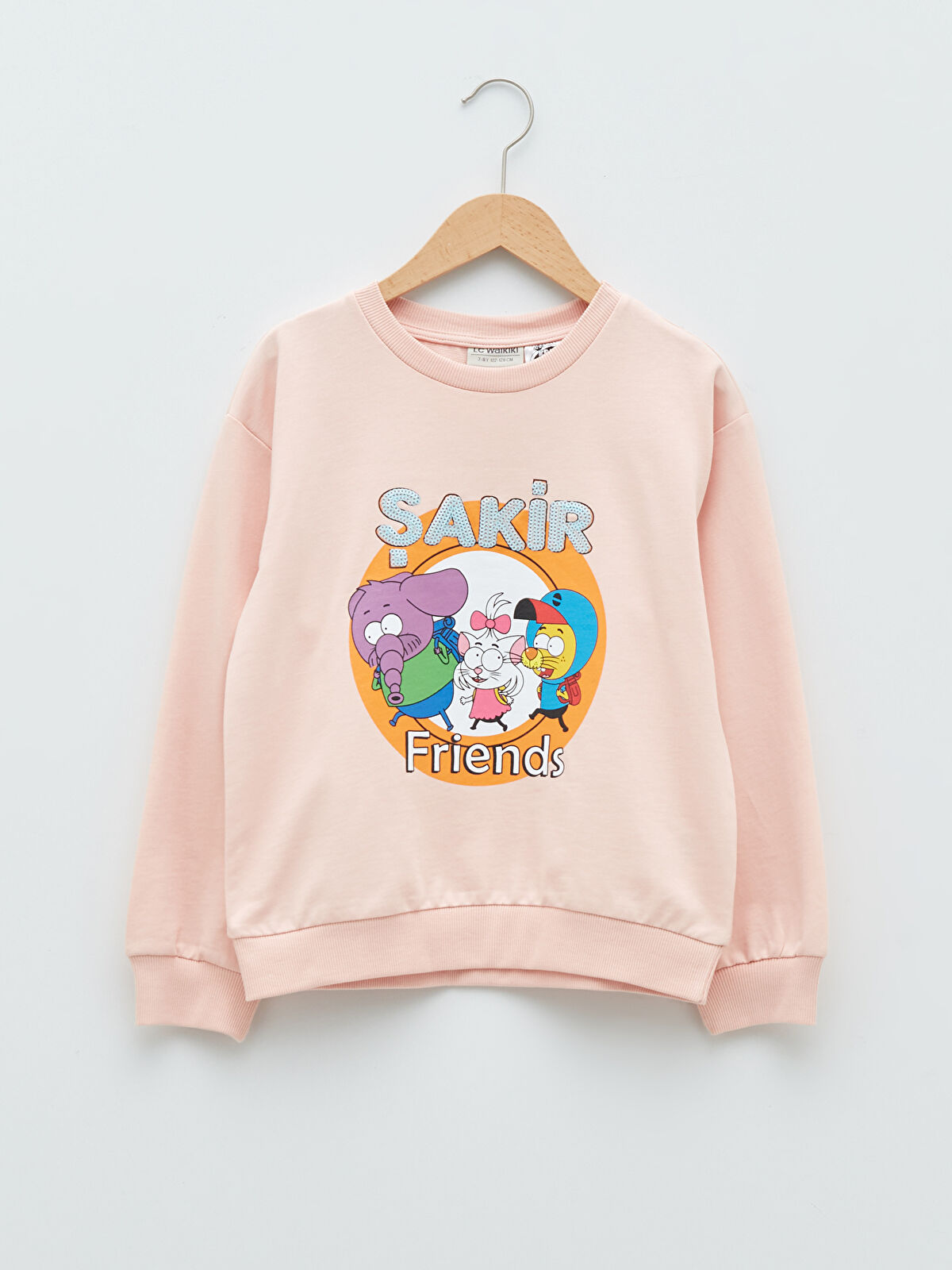 Bisiklet Yaka Kral Şakir Baskılı Uzun Kollu Kız Çocuk Sweatshirt