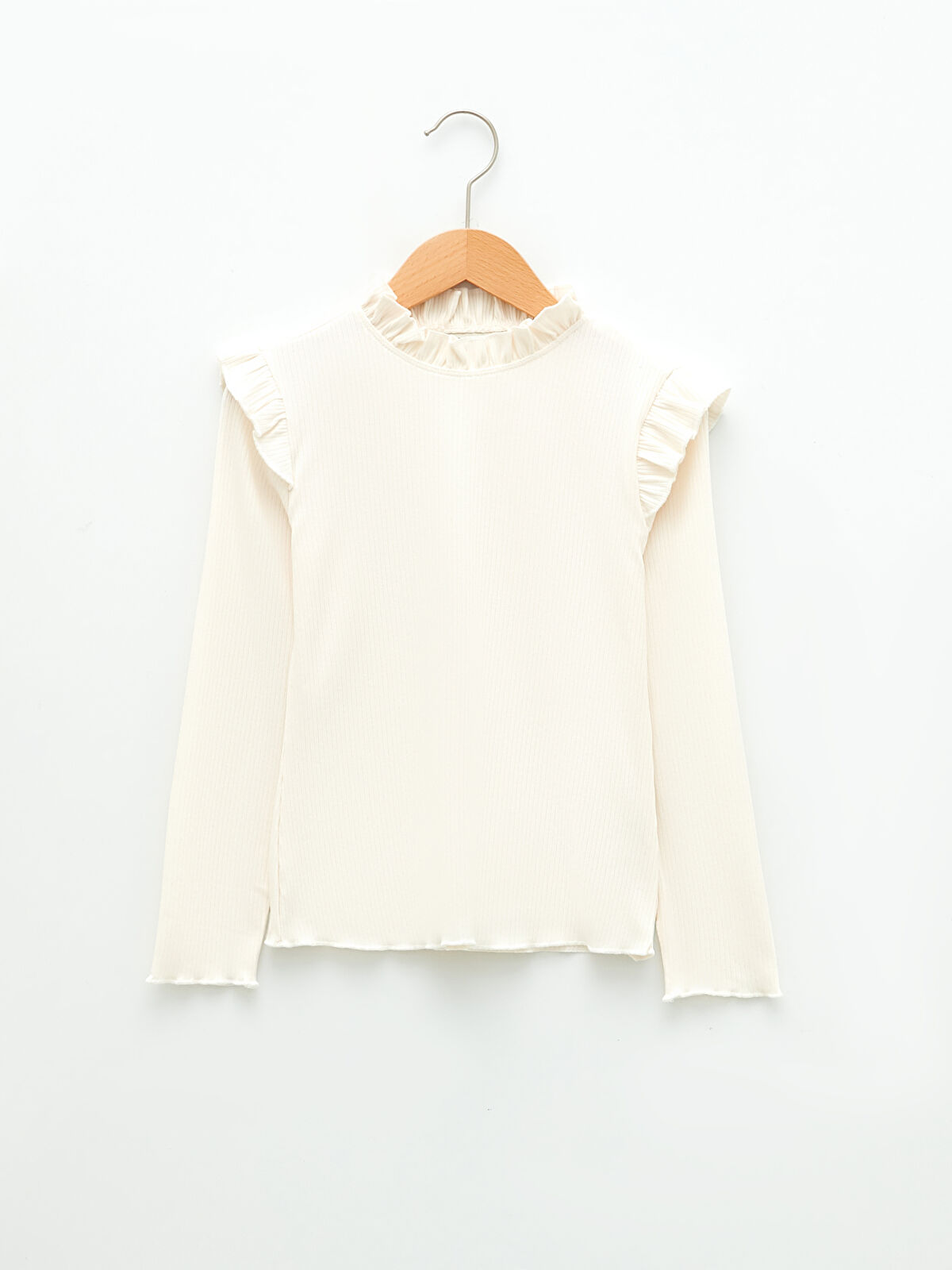 Yarım Balıkçı Yaka Basic Uzun Kollu Kız Çocuk Tişört