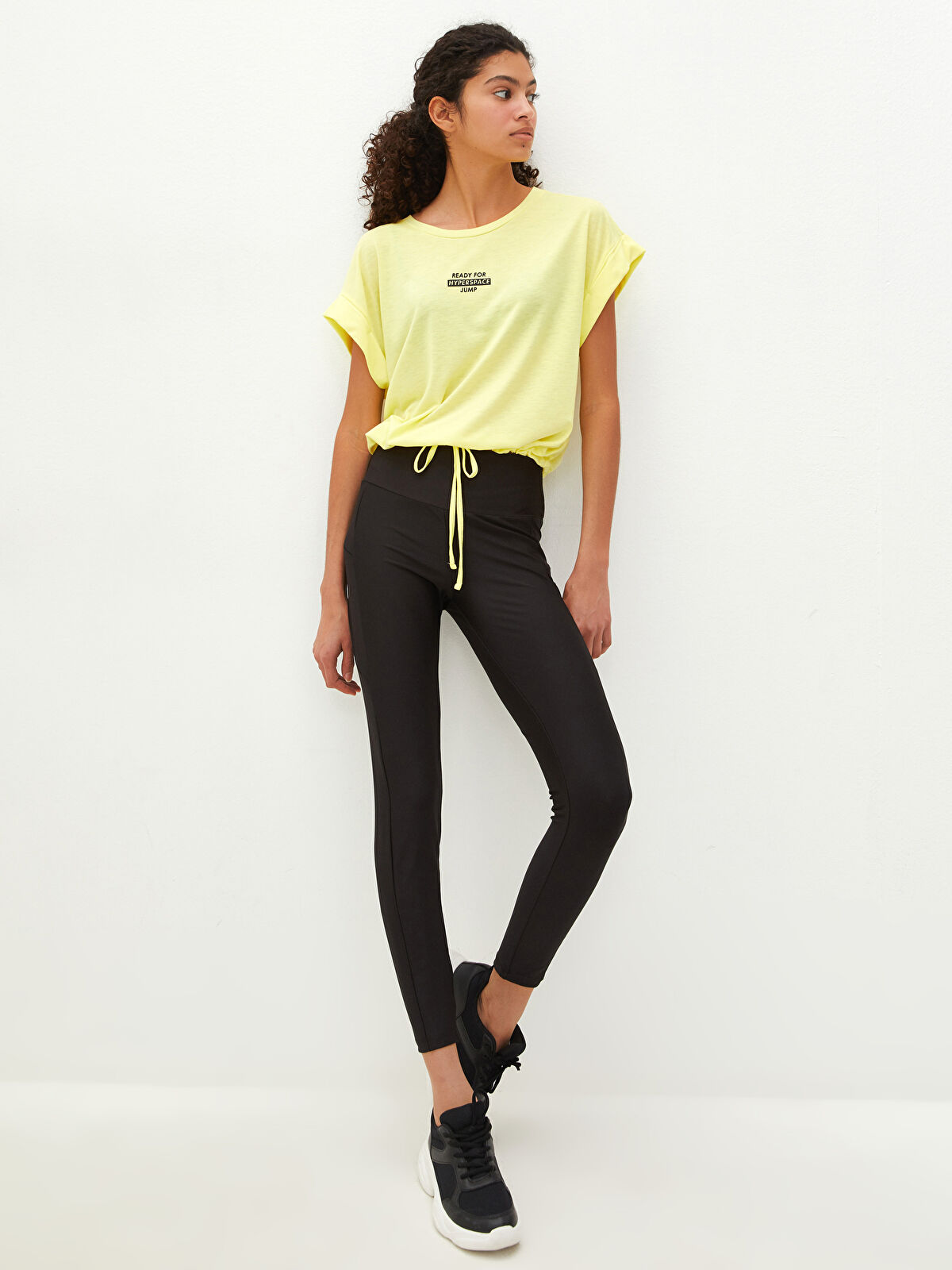 LCW ACTIVE Beli Lastikli Düz Cep Detaylı Kadın Spor Tayt