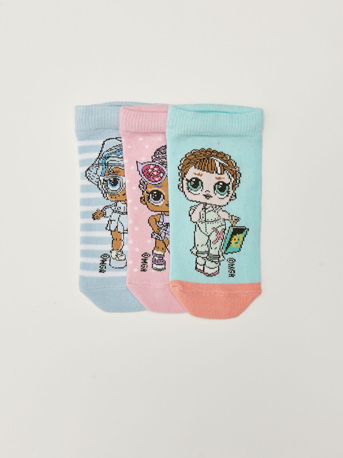 LOL Surprise OMG Lisanslı Kız Çocuk Patik Çorap 3'lü LOL Surprise OMG Lisanslı Kız Çocuk Patik Çorap 3'lü