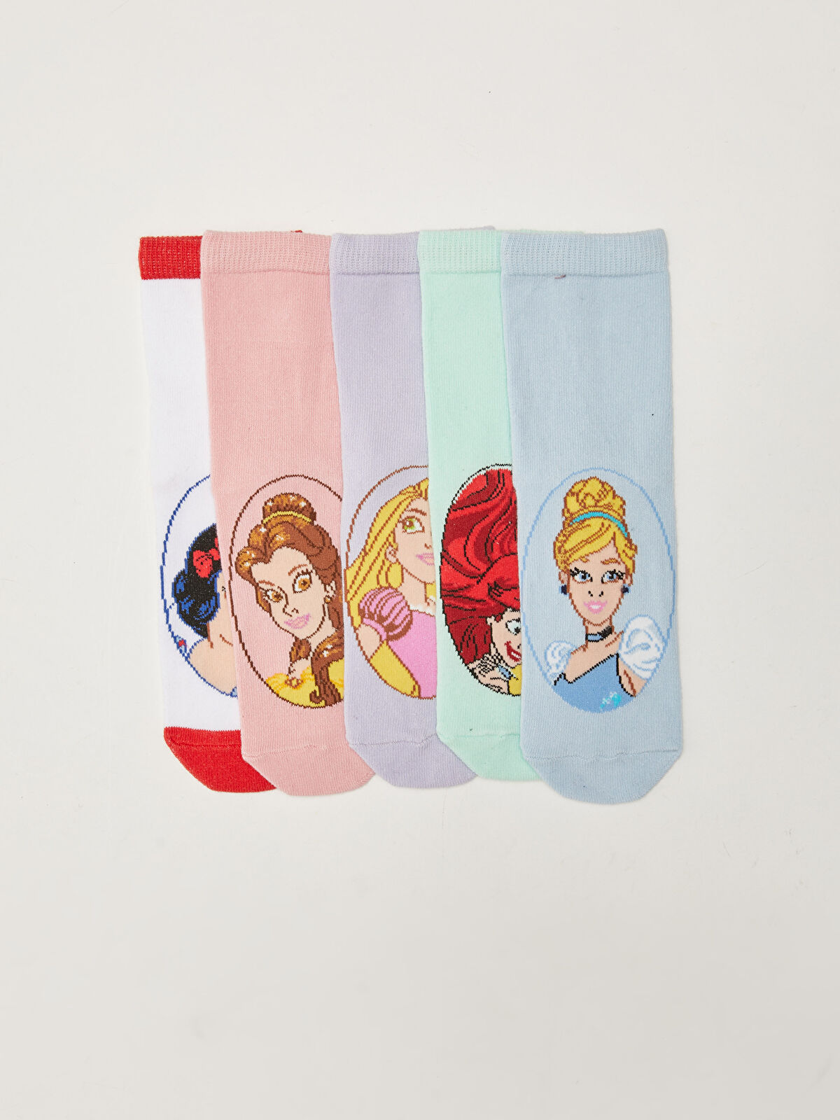 Disney Princess Desenli Kız Çocuk Soket Çorap 5'li Disney Princess Desenli Kız Çocuk Soket Çorap 5'li