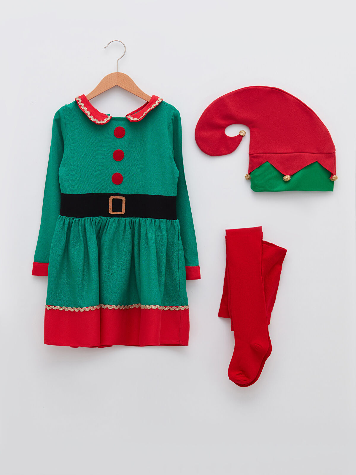 Bebe Yaka Uzun Kollu Kız Çocuk Yılbaşı Kostümü