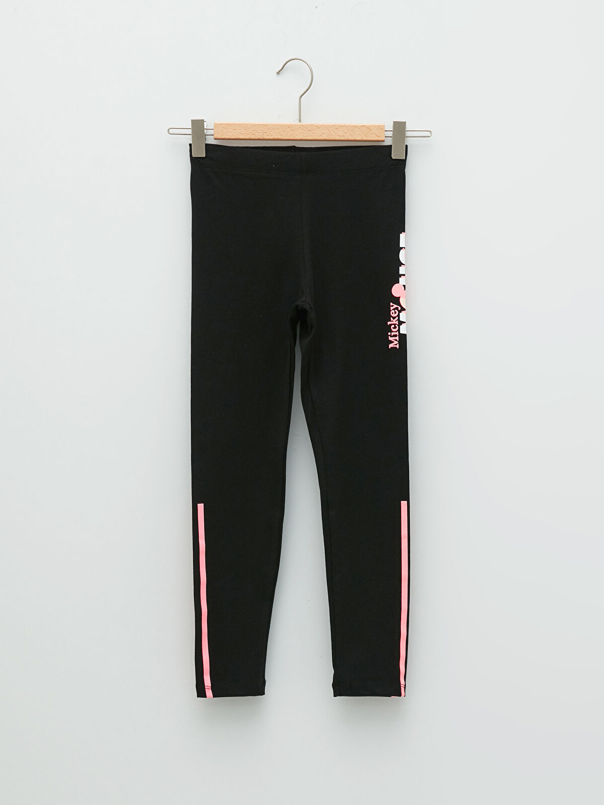 Beli Lastikli Mickey Mouse Baskılı Pamuklu Kız Çocuk Uzun Tayt