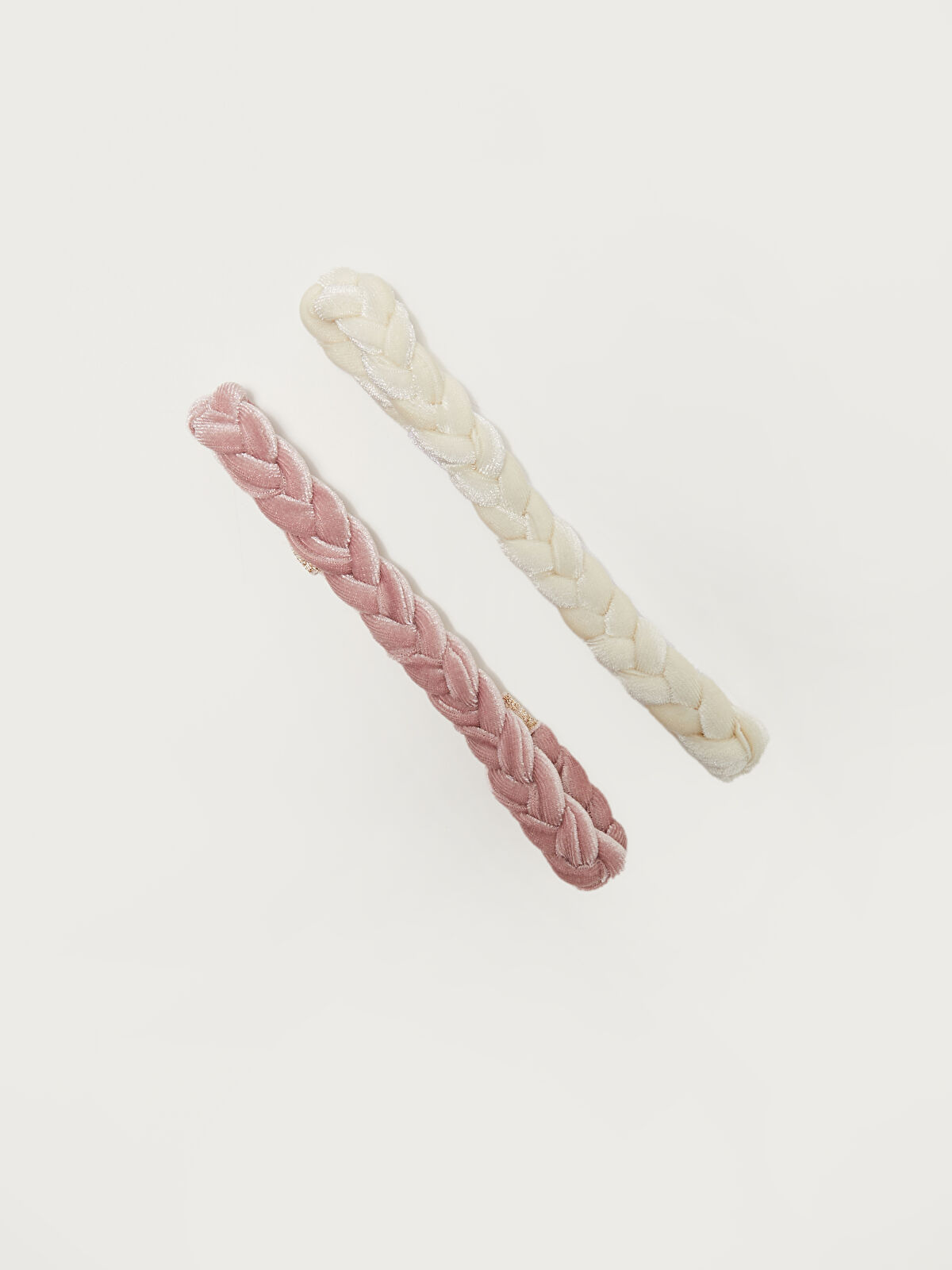 Örgü Desenli Kadife Kız Bebek Saç Bandı 2'li