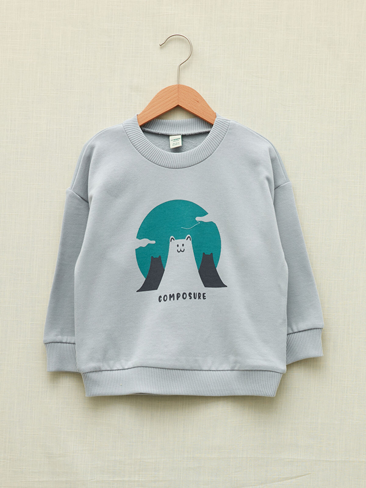 LCW GREEN Bisiklet Yaka Uzun Kollu Baskılı Organik Pamuklu Erkek Bebek Sweatshirt