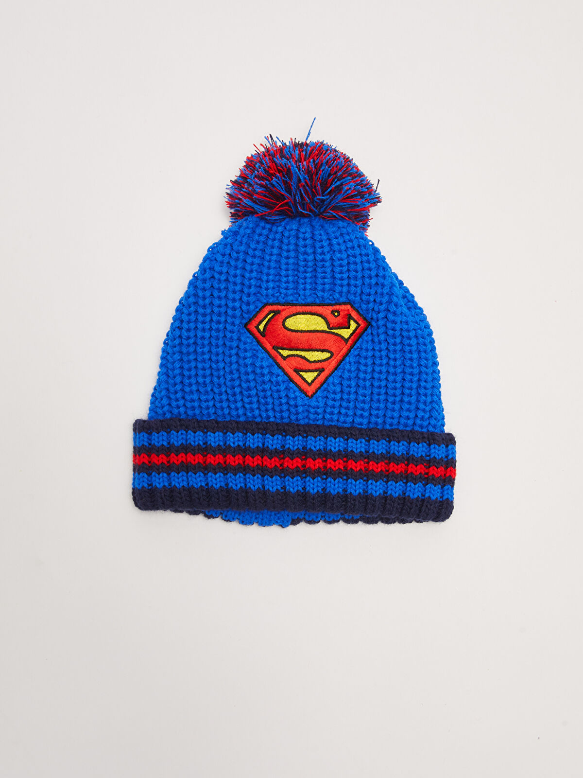 Superman Lisanslı Ponponlu Erkek Çocuk Triko Bere