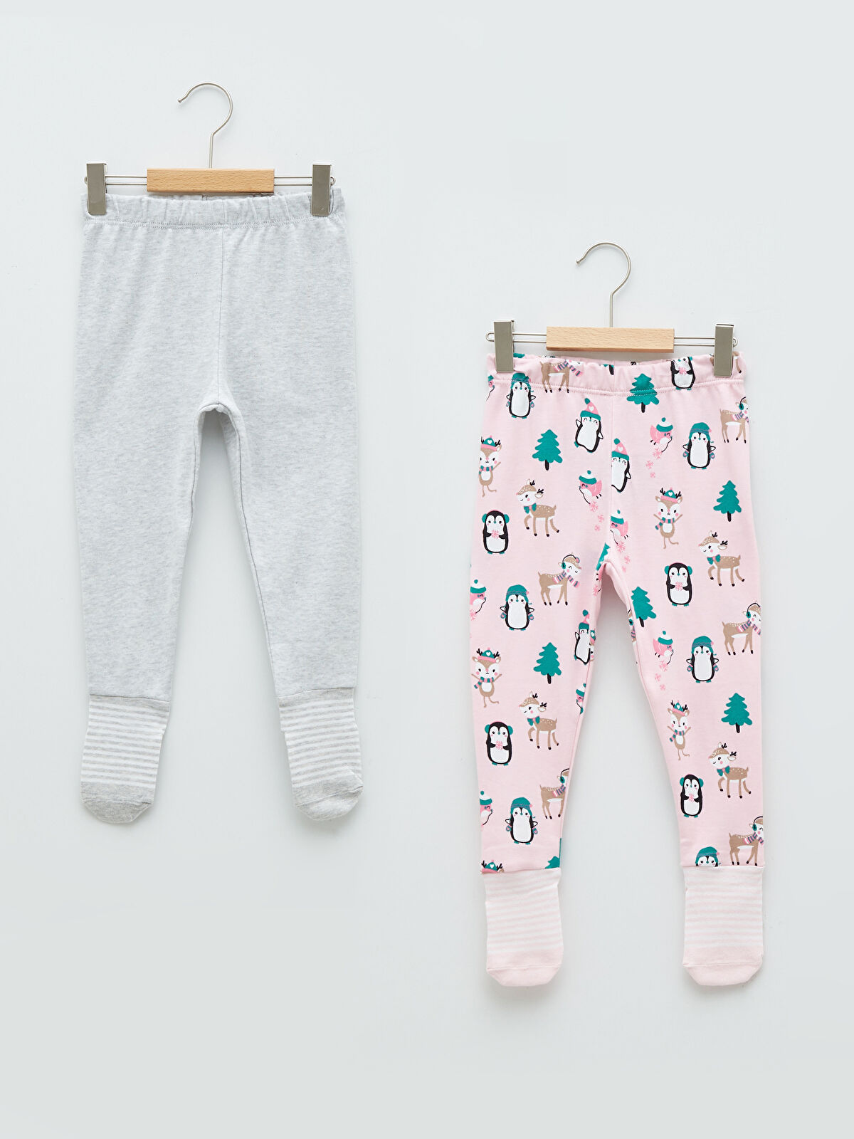 Beli Lastikli Kız Bebek Patikli Pijama Alt 2'li