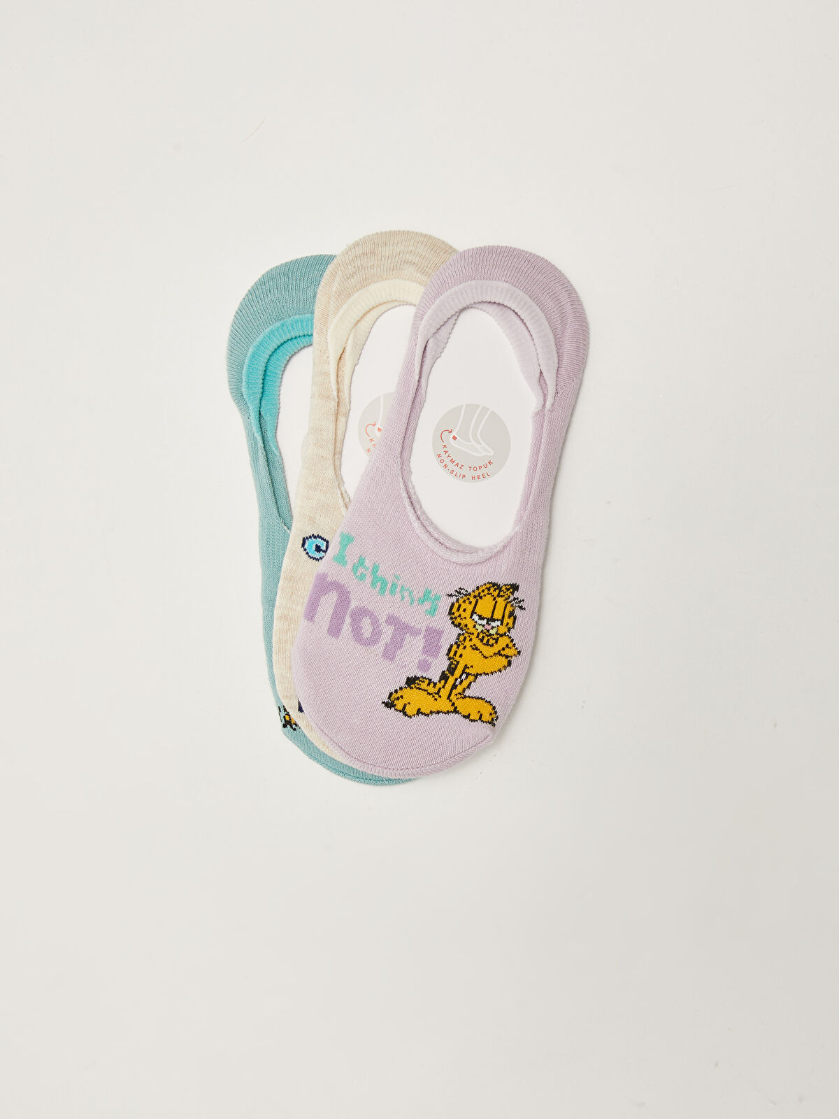 LCW DREAM Garfield Baskılı Kaymaz Topuk Kadın Babet Çorap 3'lü Paket LCW DREAM Garfield Baskılı Kaymaz Topuk Kadın Babet Çorap 3'lü Paket