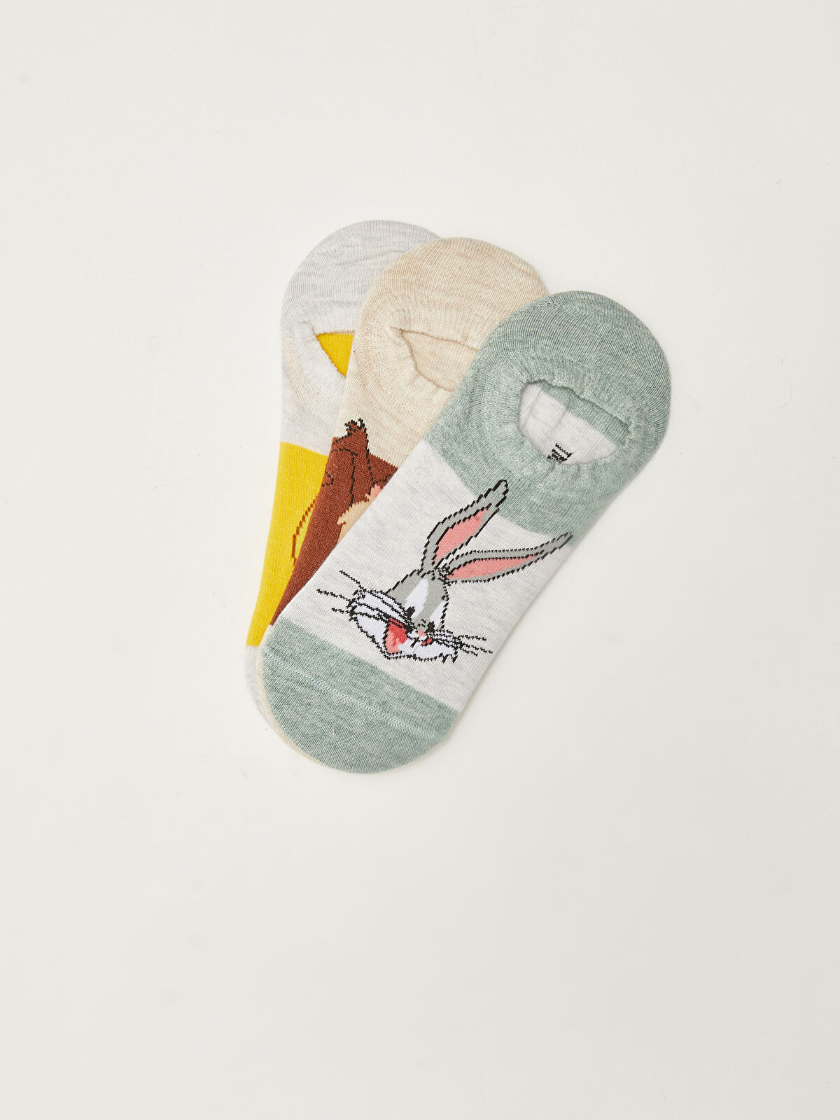 LCW DREAM Looney Tunes Desenli Kadın Patik Çorap 3'lü Paket