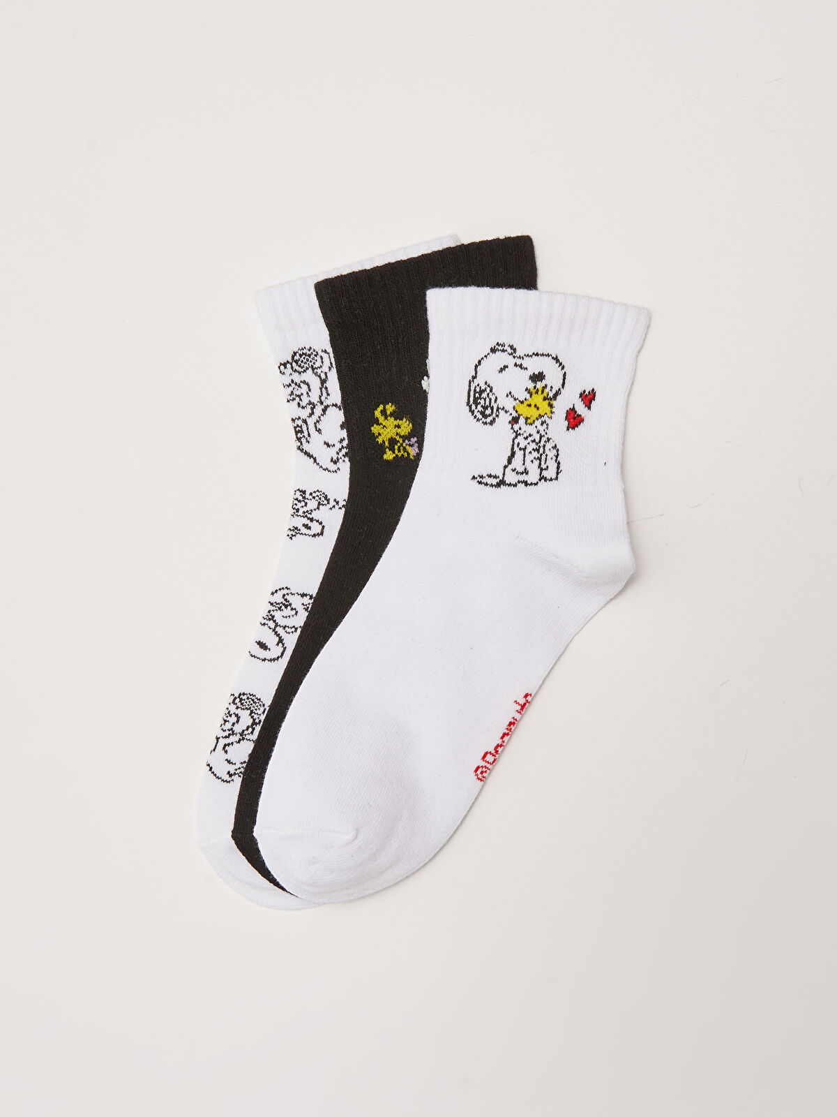 LCW DREAM Snoopy Baskılı Kadın Soket Çorap 3'lü Paket