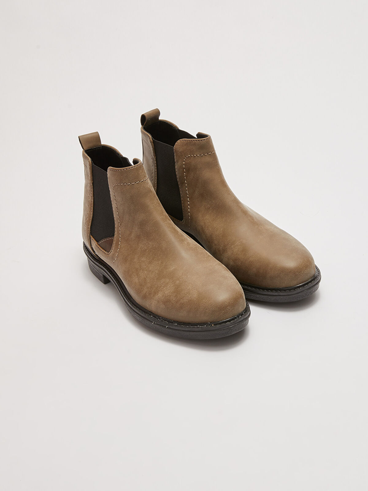 Deri Görünümlü Yanları Lastikli Erkek Bot Deri Görünümlü Yanları Lastikli Erkek Bot